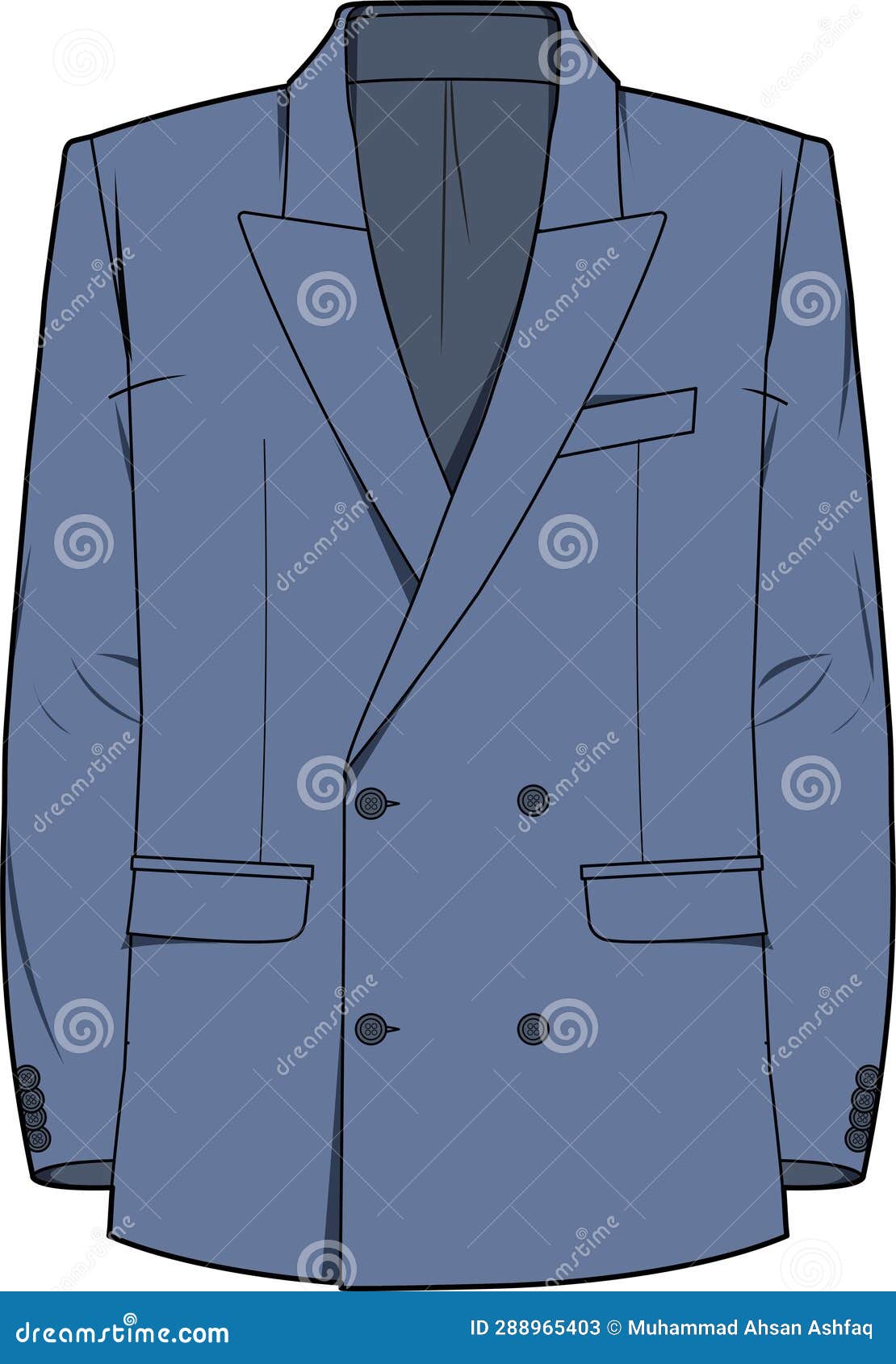 Unisex Corporate Wear Blazer Jacket Stock Illustration - Illustration ...