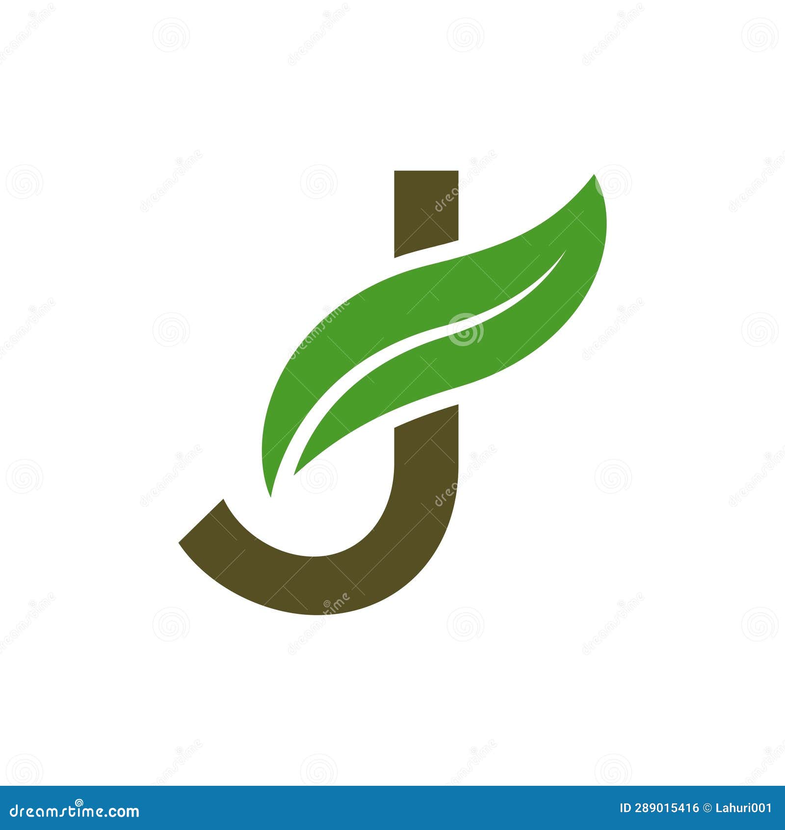 Design Letter J Font with Leaf Concept Stock Vector - Illustration of ...