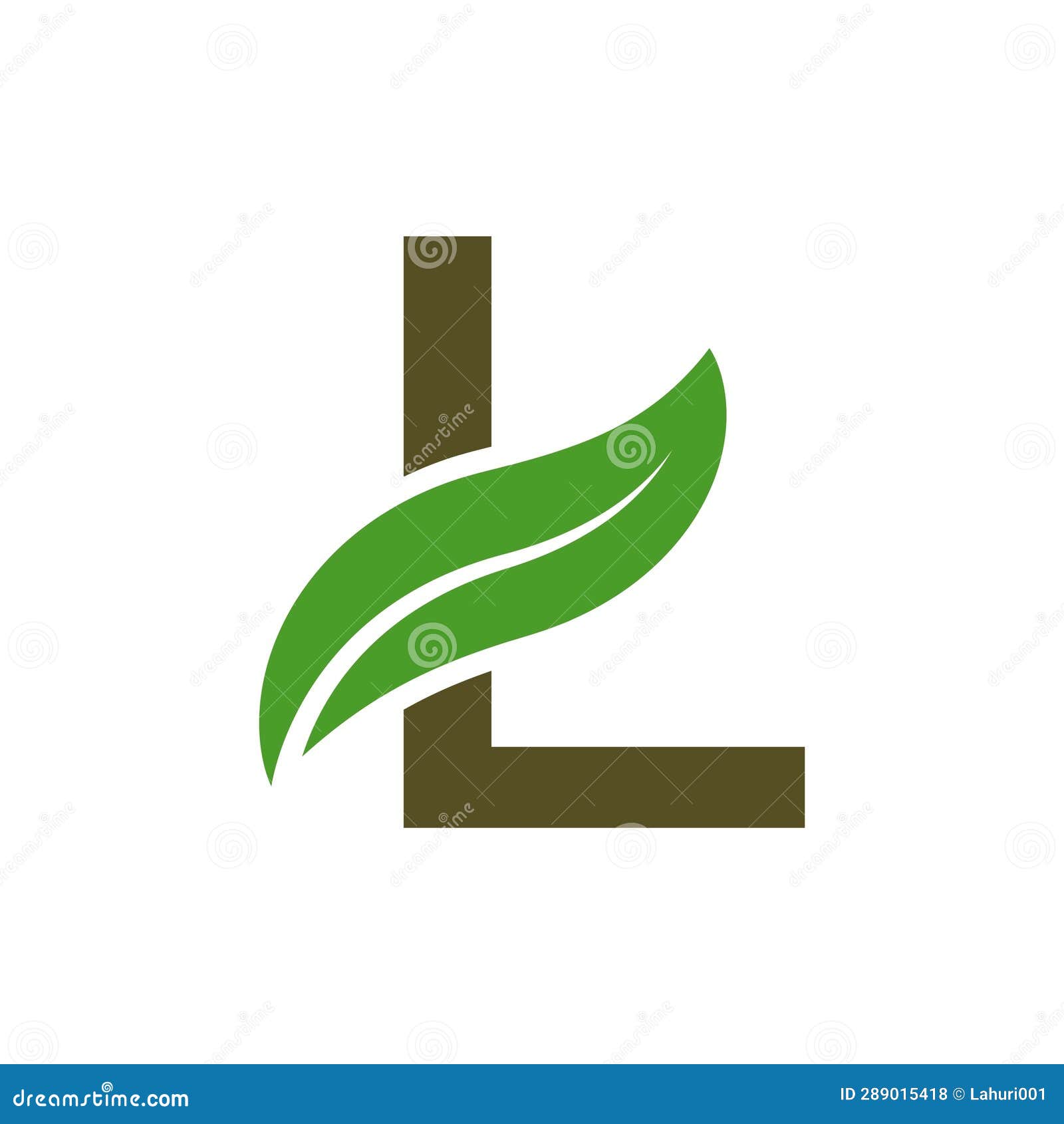 Design Letter L Font with Leaf Concept Stock Vector - Illustration of ...