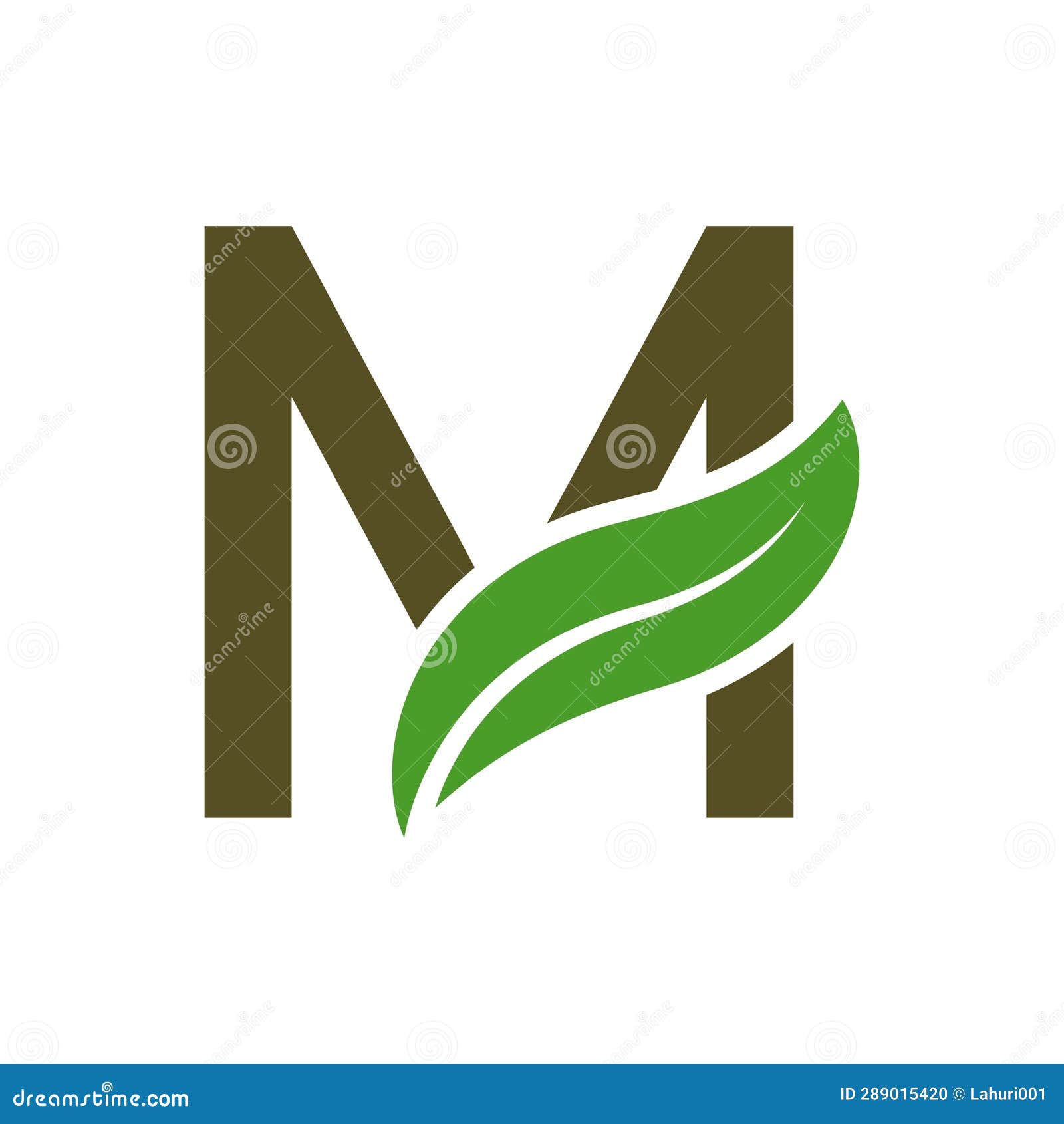 Design Letter M Font with Leaf Concept Stock Vector - Illustration of ...