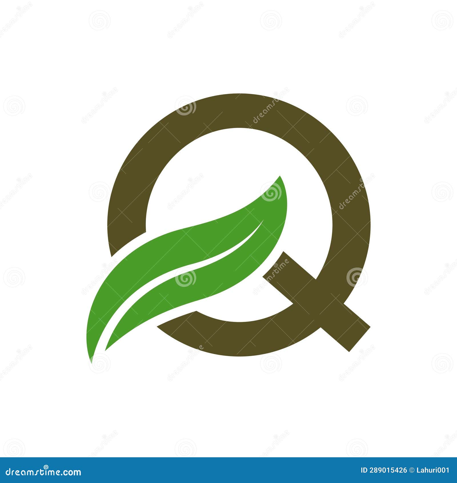 Design Letter Q Font with Leaf Concept Stock Vector - Illustration of ...
