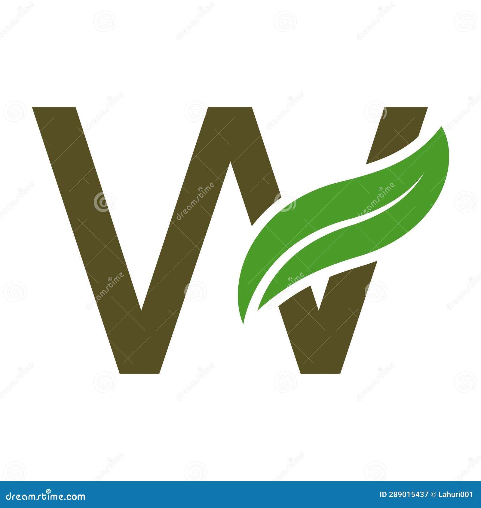 Design Letter W Font with Leaf Concept Stock Vector - Illustration of ...