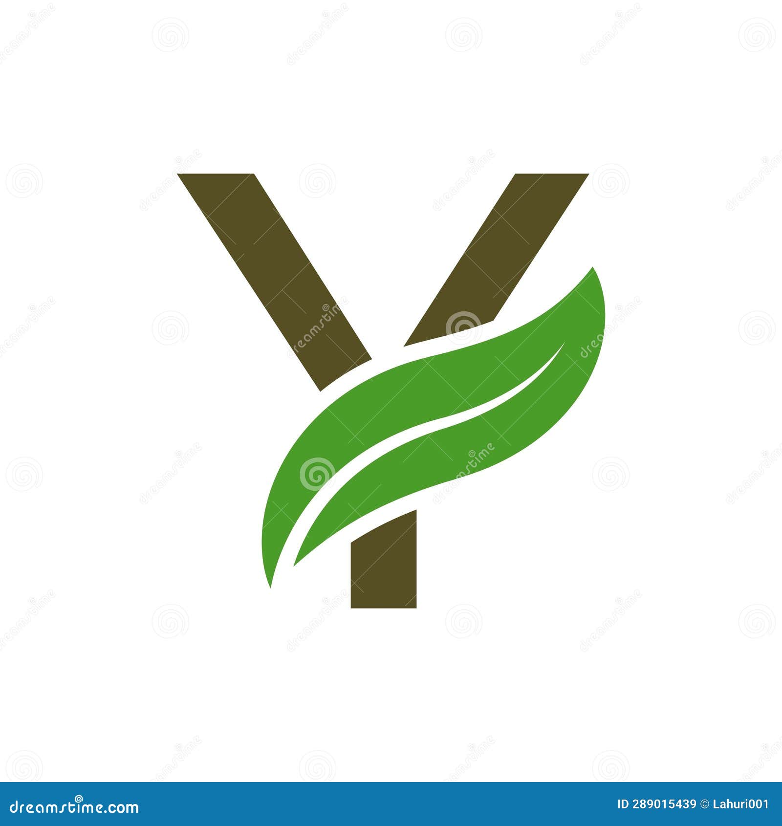 Design Letter Y Font with Leaf Concept Stock Illustration ...