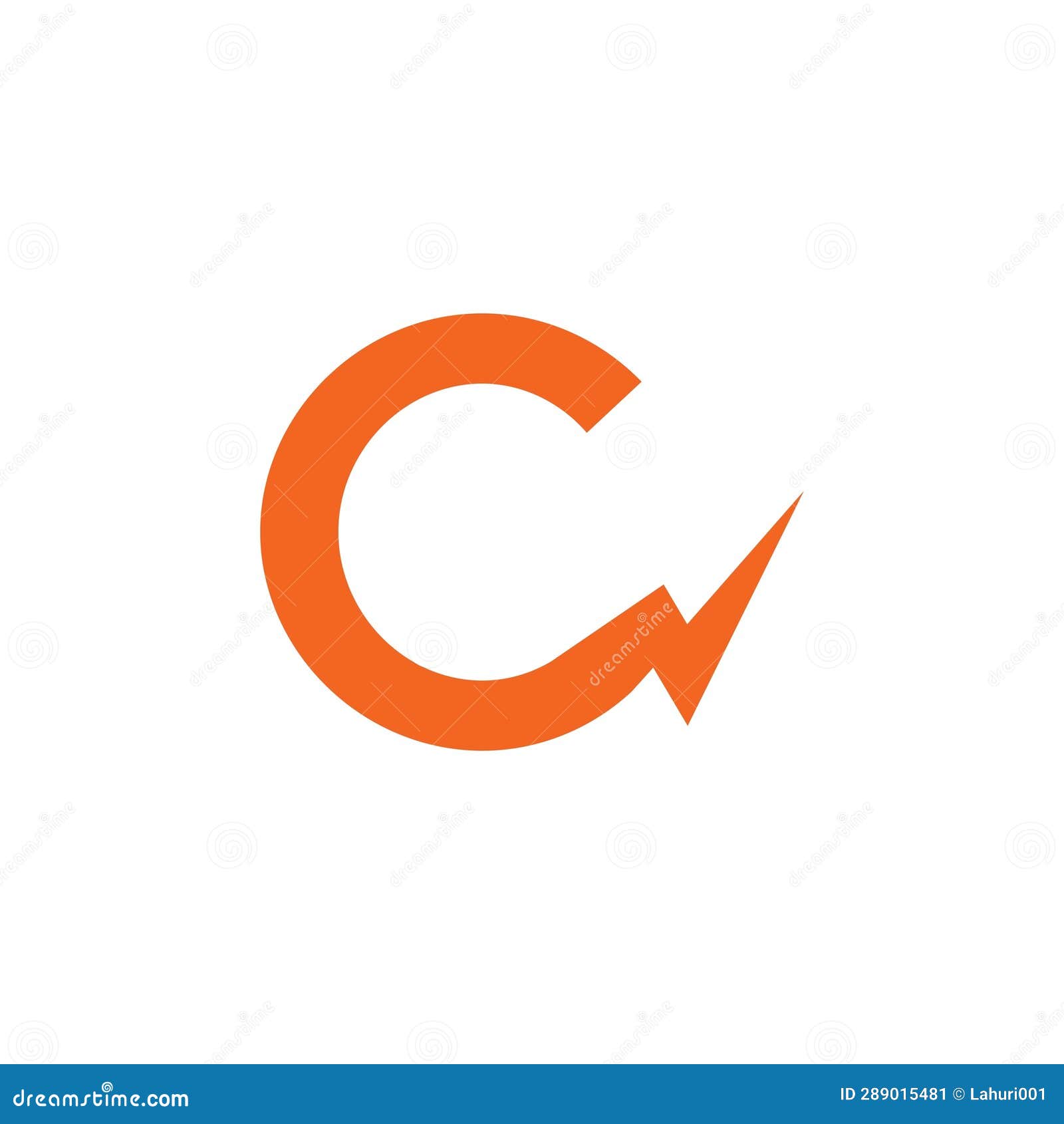 Design Letter C Font Electricity Concept Orange Color Stock Vector ...