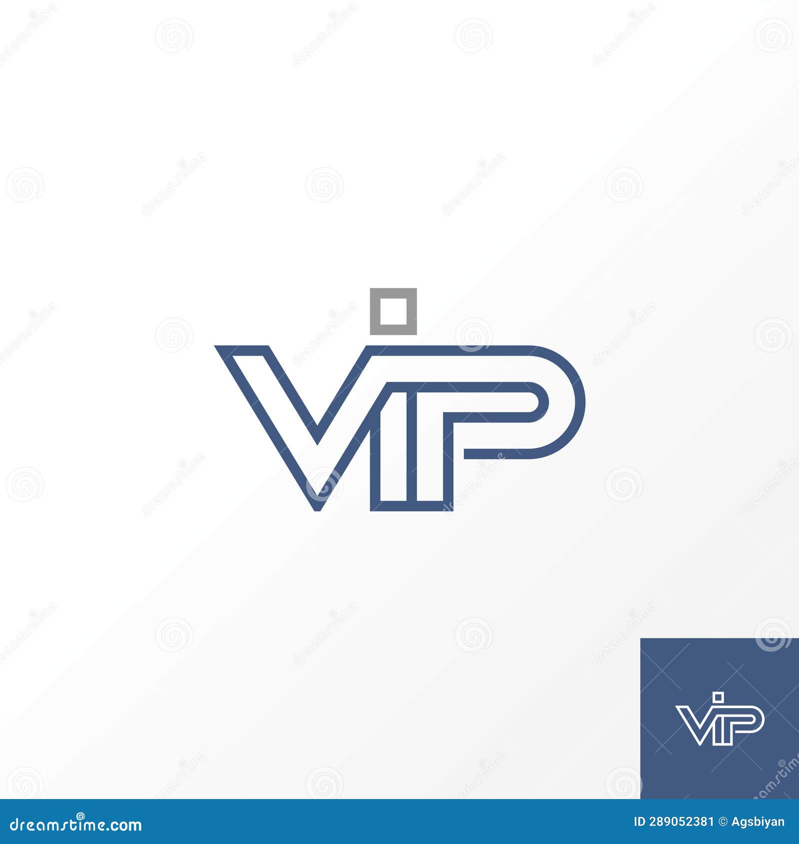 Initial Letter VIP Font with Double Line Connected. Related To Monogram ...