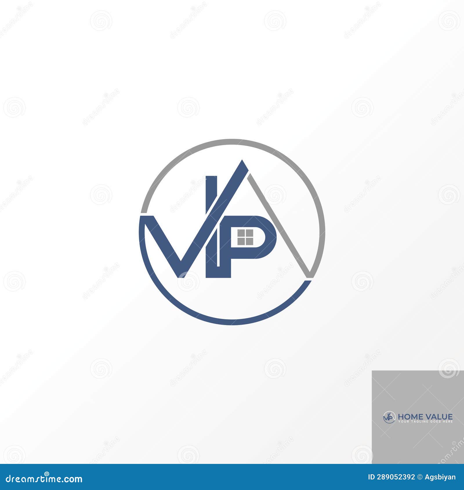 Initial Letter VIP Font with Roof House Window. Related Home Property ...