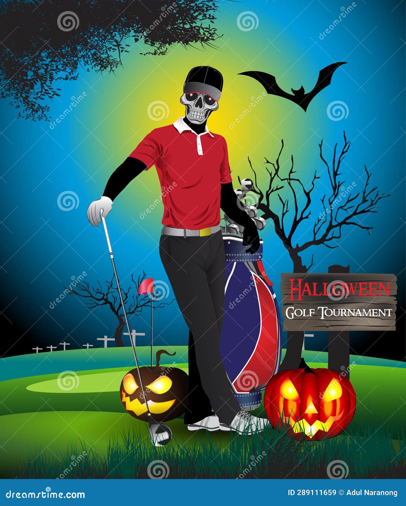 Ghost golfer stock vector. Illustration of abstract - 289111659