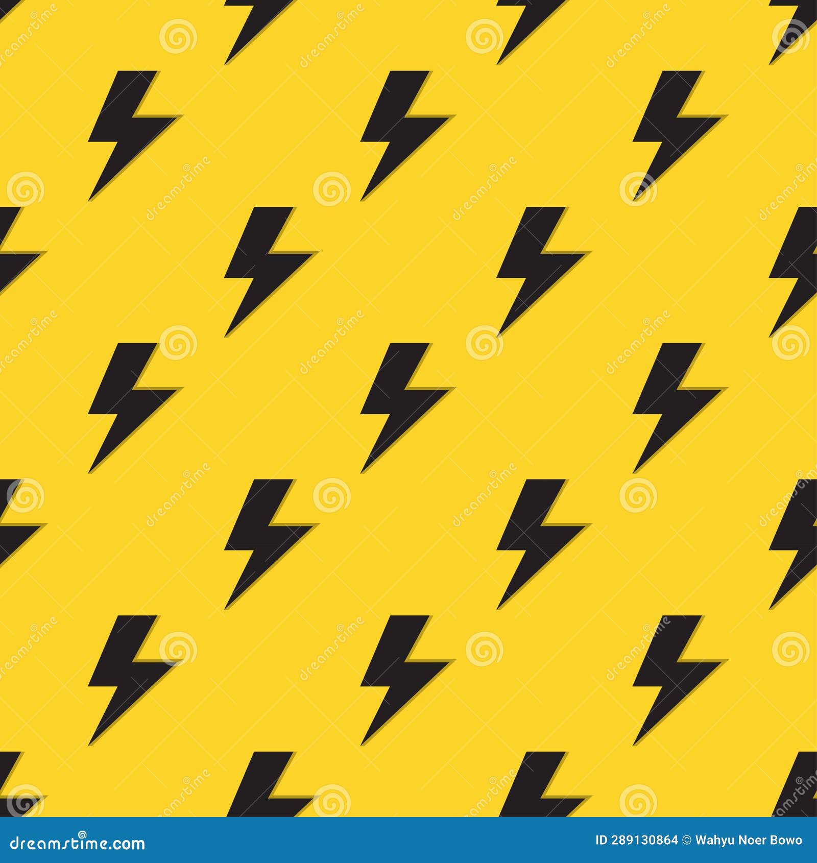 Black Lightning Pattern on Yellow Background Stock Illustration ...