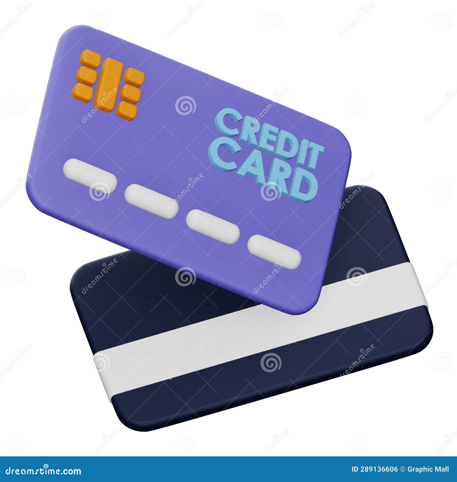 Credit Card 3d Rendering Isometric Icon. Stock Illustration ...