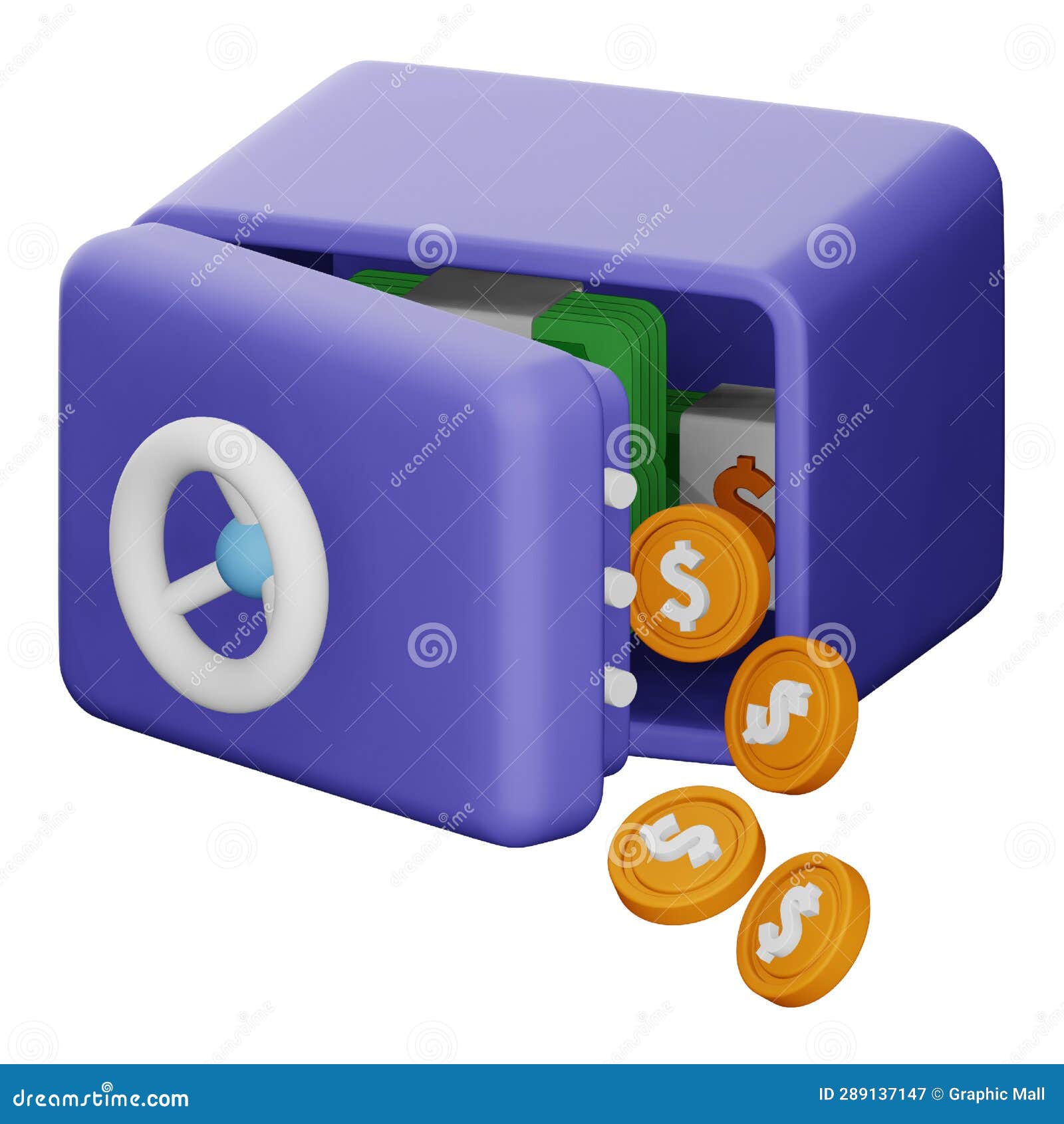Money Box 3d Rendering Isometric Icon. Stock Vector - Illustration of ...