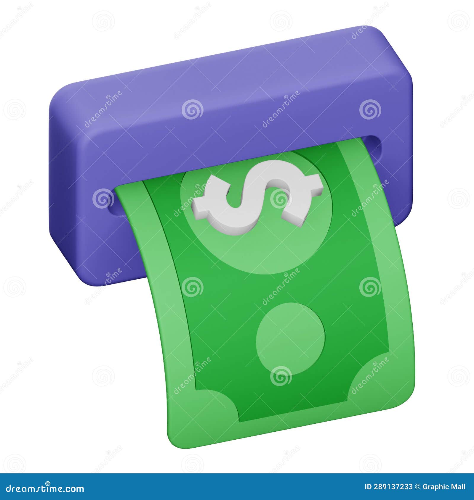 Withdrawal 3d Rendering Isometric Icon. Stock Vector - Illustration of ...