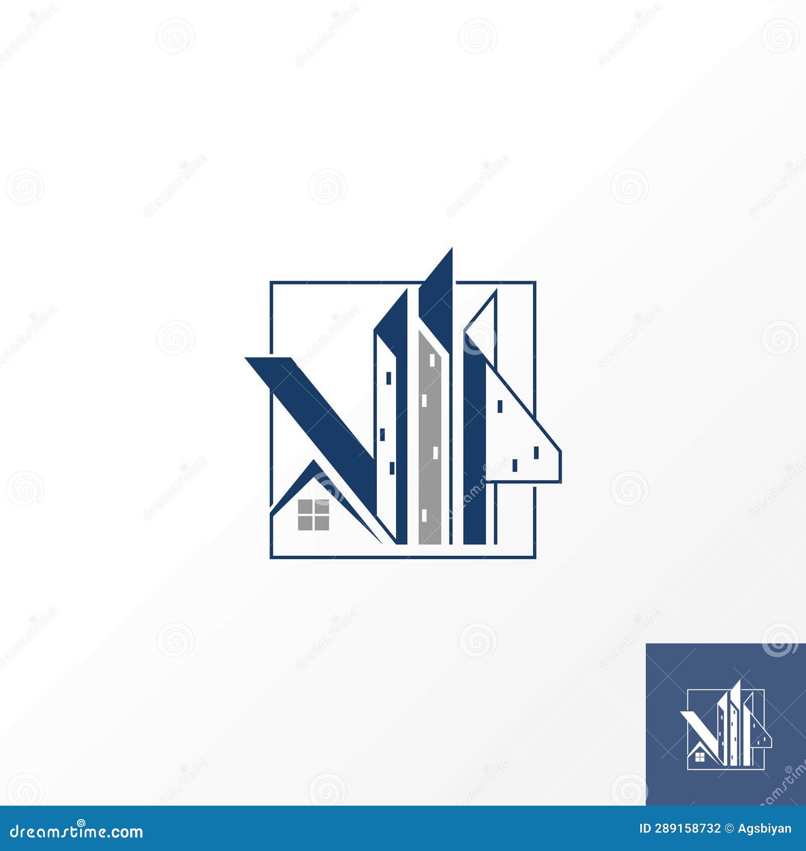 Initial Letter VIP Font with Home Building. Related To House Property ...