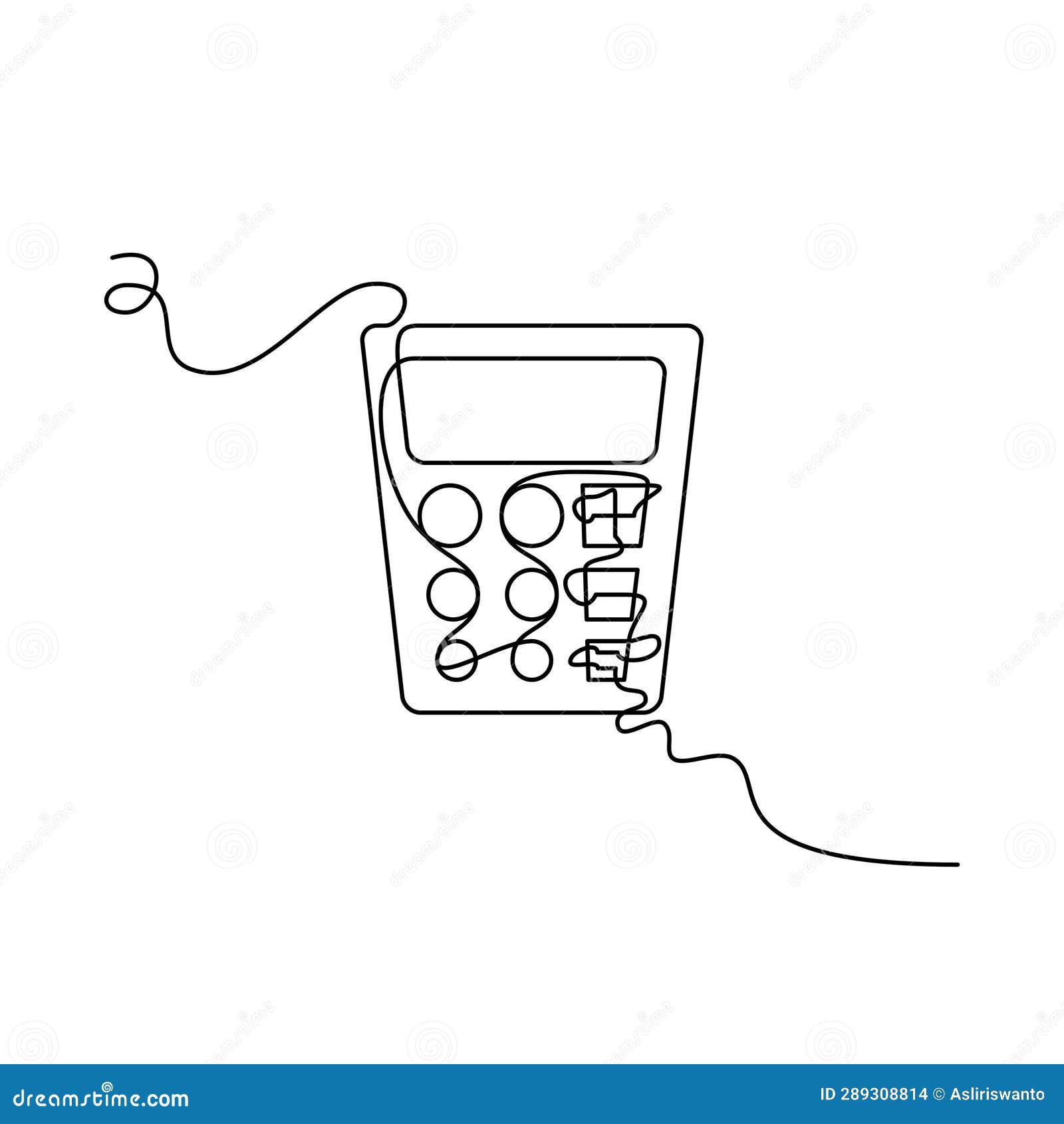 Calculator Illustration. One Line Continuous Art Stock Vector ...