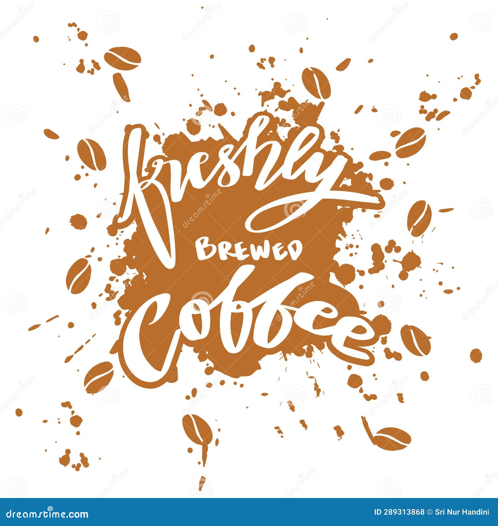 Freshly Brewed Coffee, Hand Lettering. Stock Illustration ...
