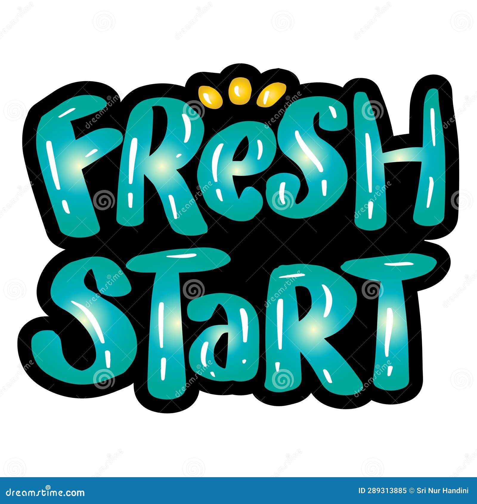 Fresh Start, Hand Lettering. Stock Illustration - Illustration of ...