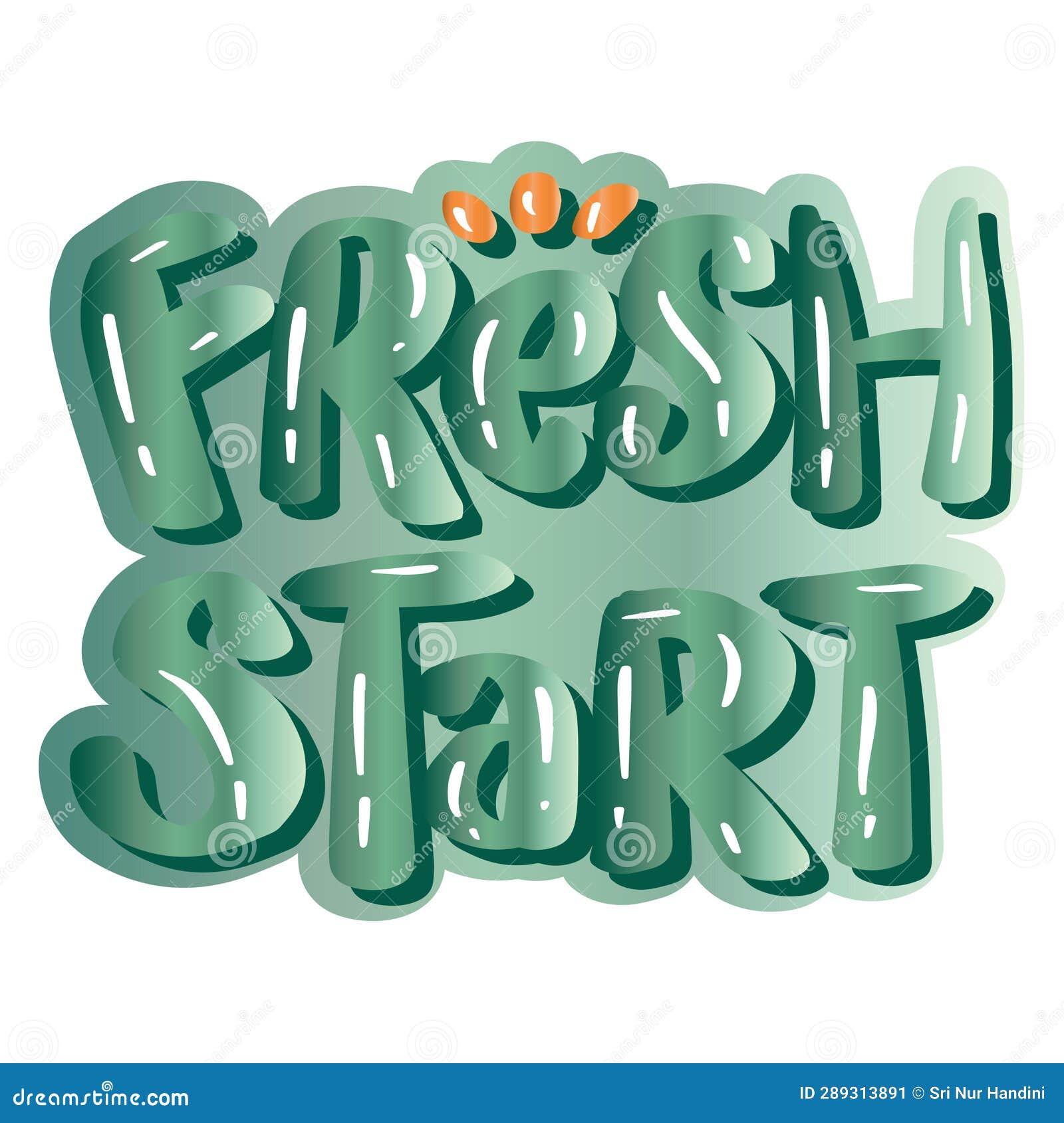 Fresh Start, Hand Lettering. Stock Illustration - Illustration of ...