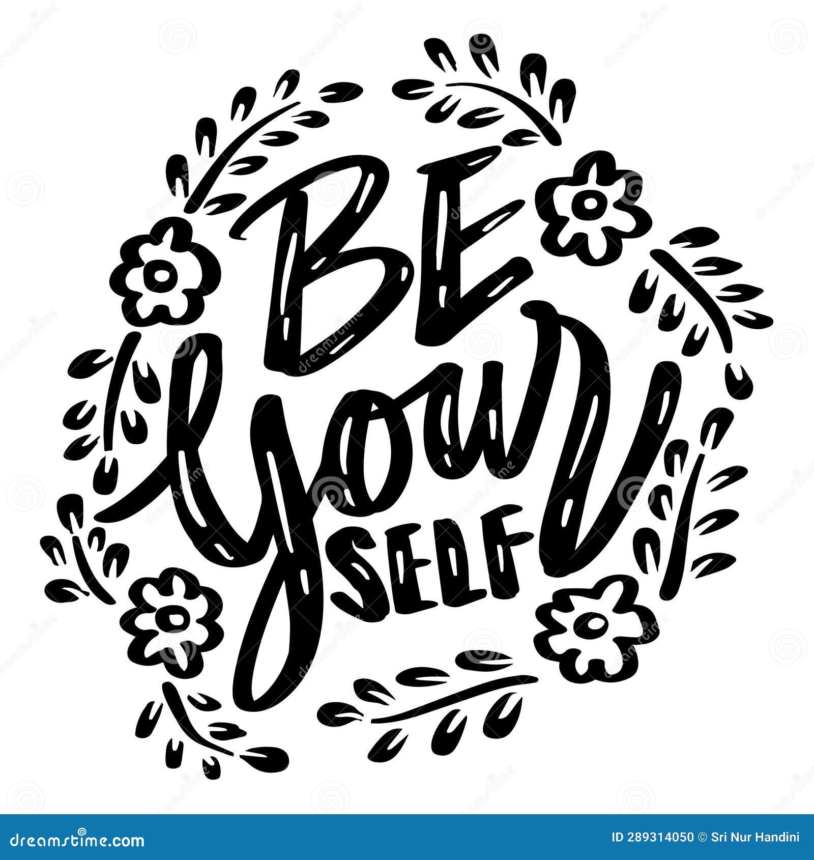 Be Yourself Hand Lettering. Stock Illustration - Illustration of ...