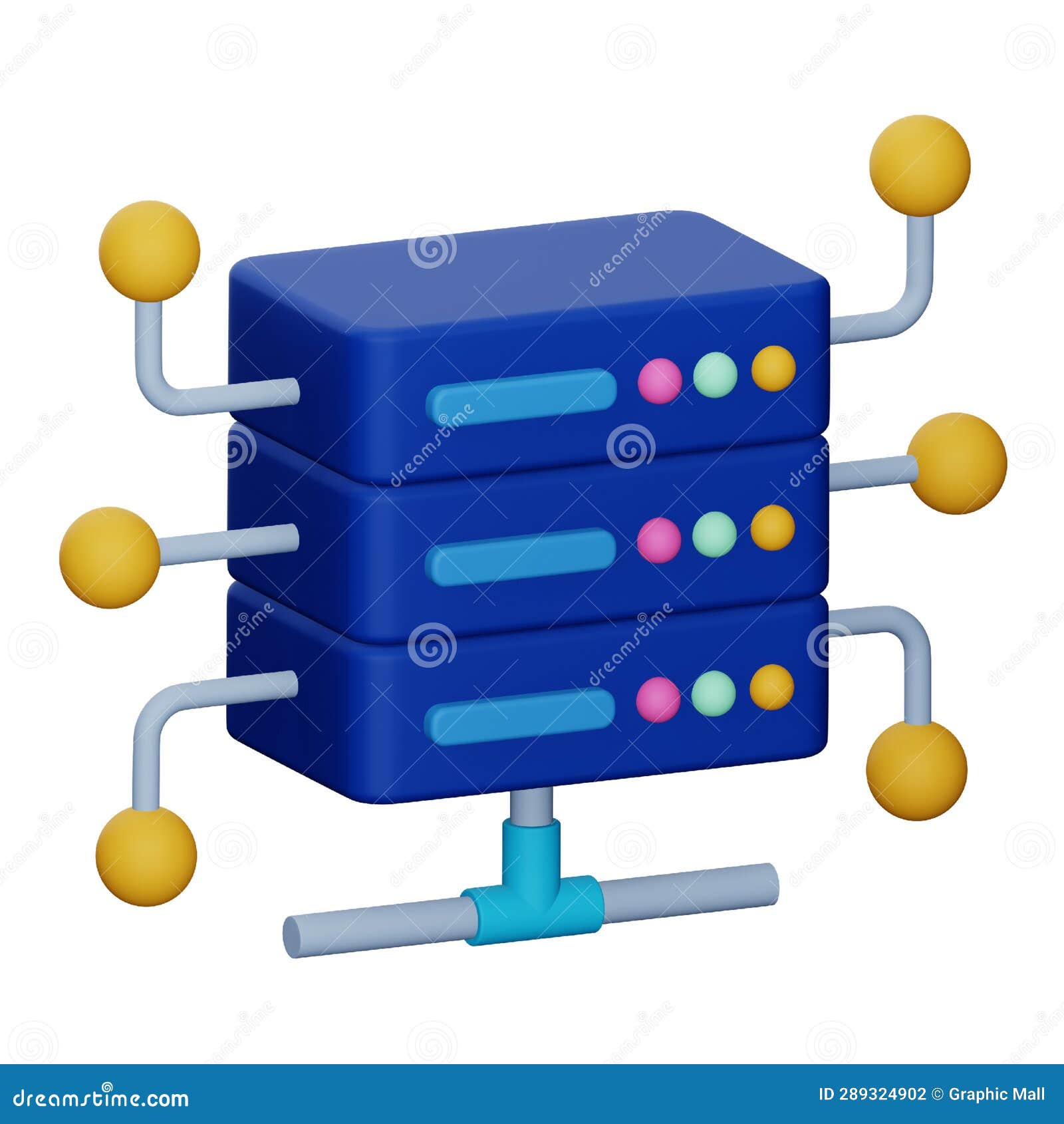 Data Connection 3d Rendering Isometric Icon. Stock Vector ...