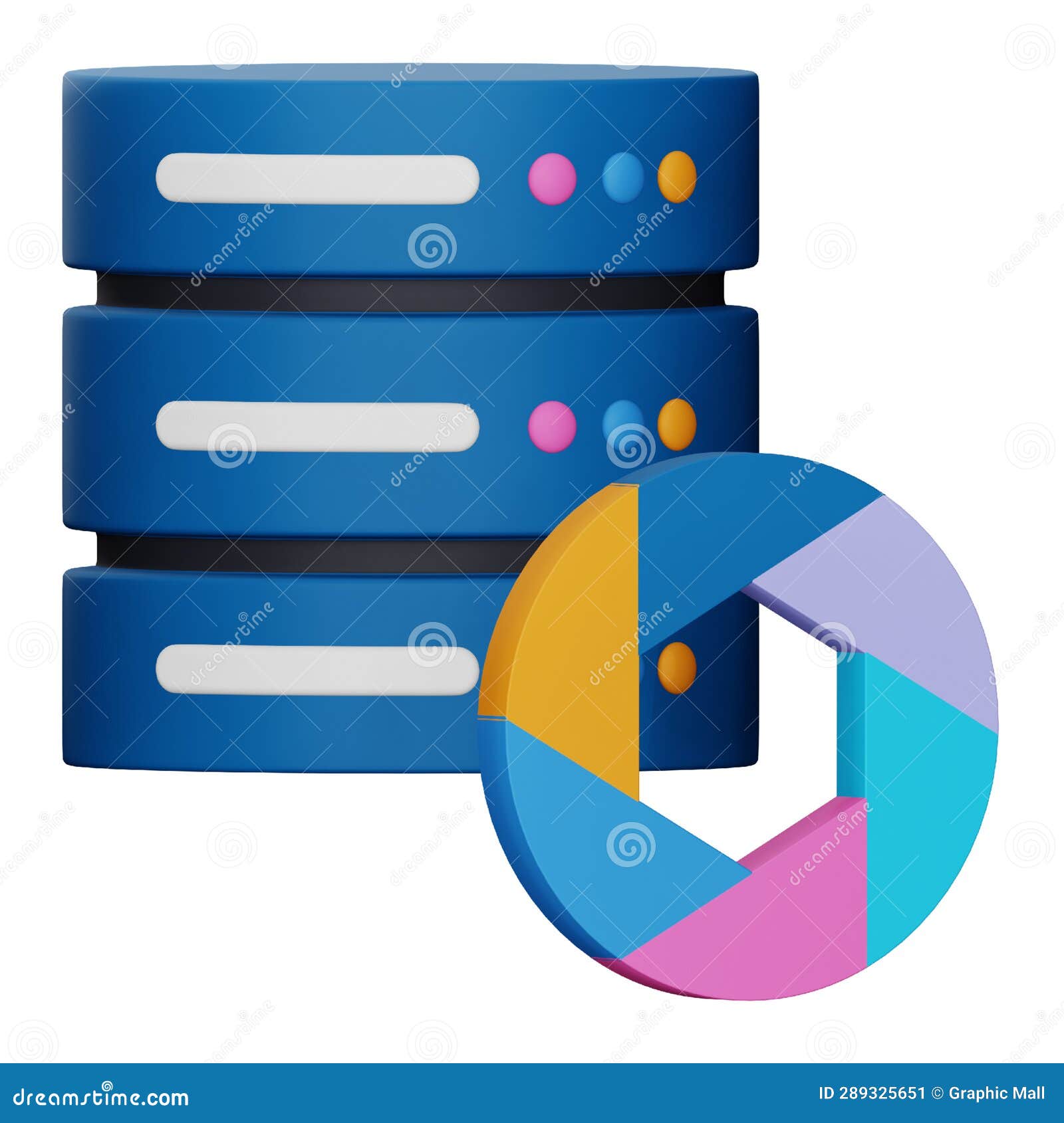 Raw Data 3d Rendering Isometric Icon. Stock Vector - Illustration of ...
