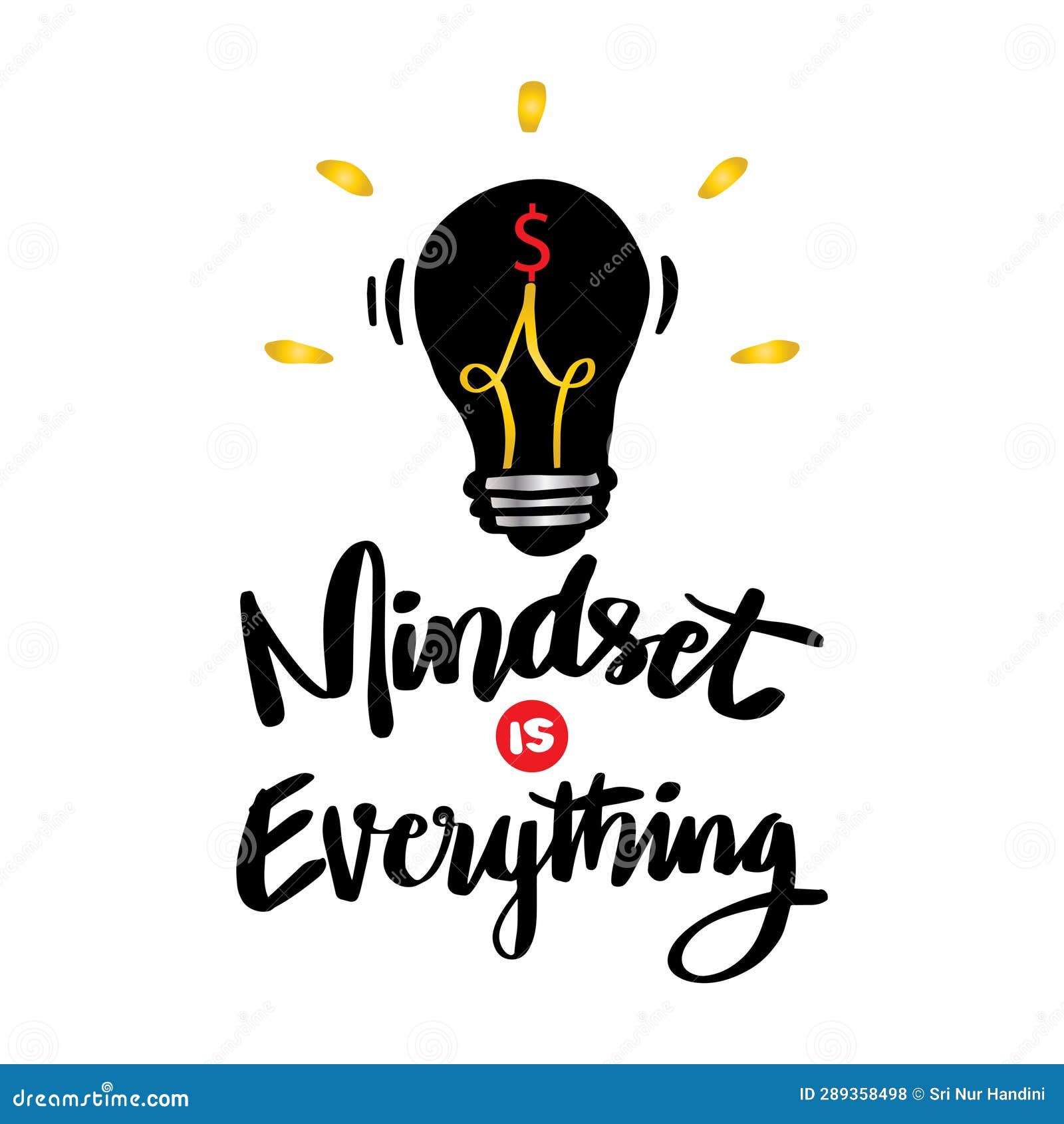Mindset is Everything, Hand Lettering. Stock Illustration ...