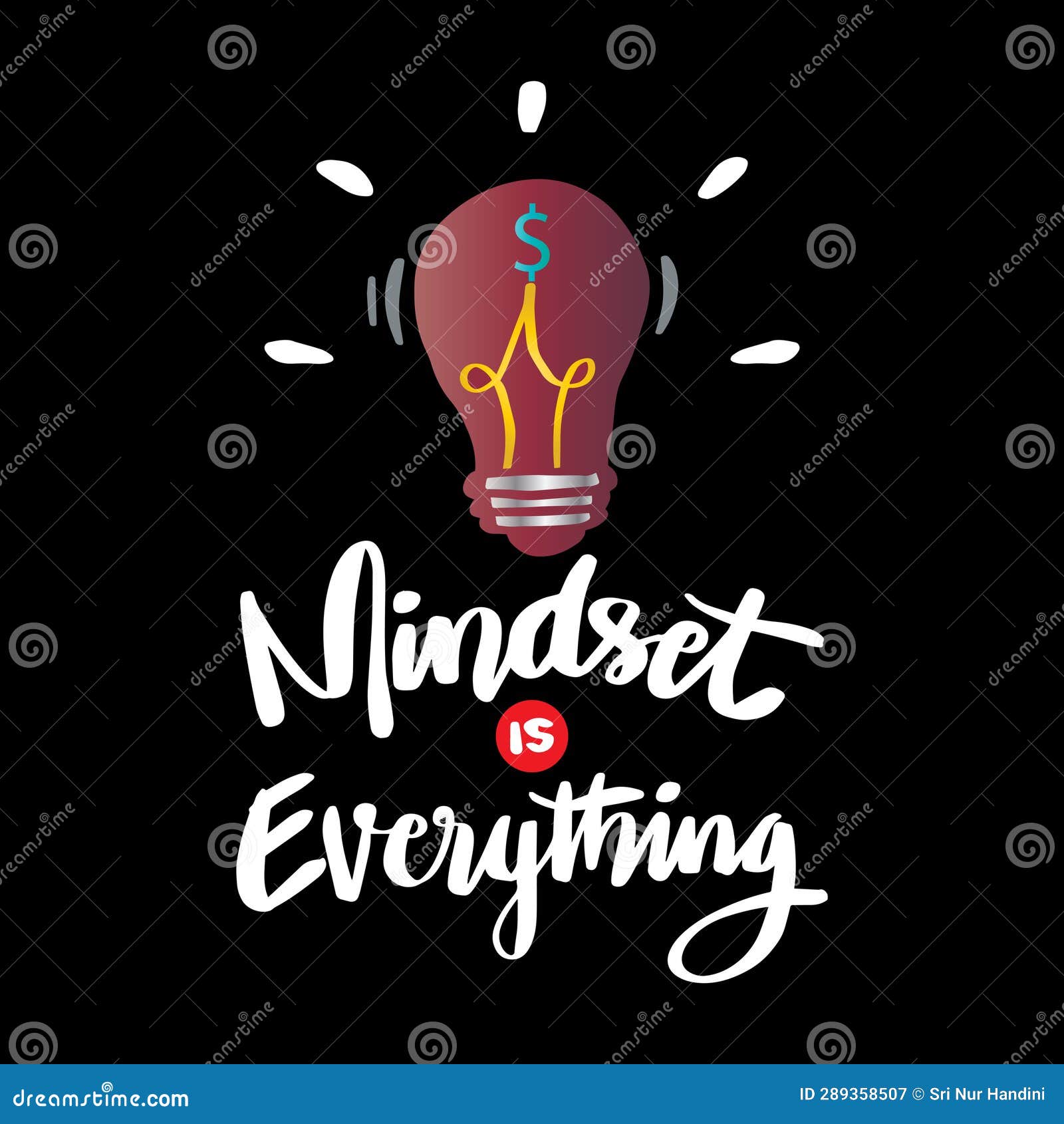 Mindset is Everything, Hand Lettering. Stock Illustration ...