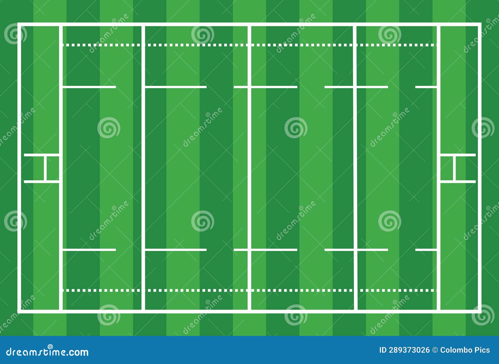 Rugby Field with Green Background, Vector Illustration Stock Vector ...