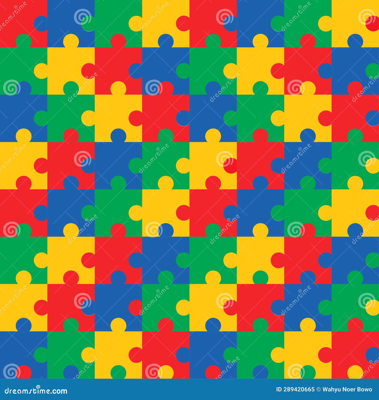 Colorful Puzzle Seamless Pattern Stock Vector - Illustration of ...