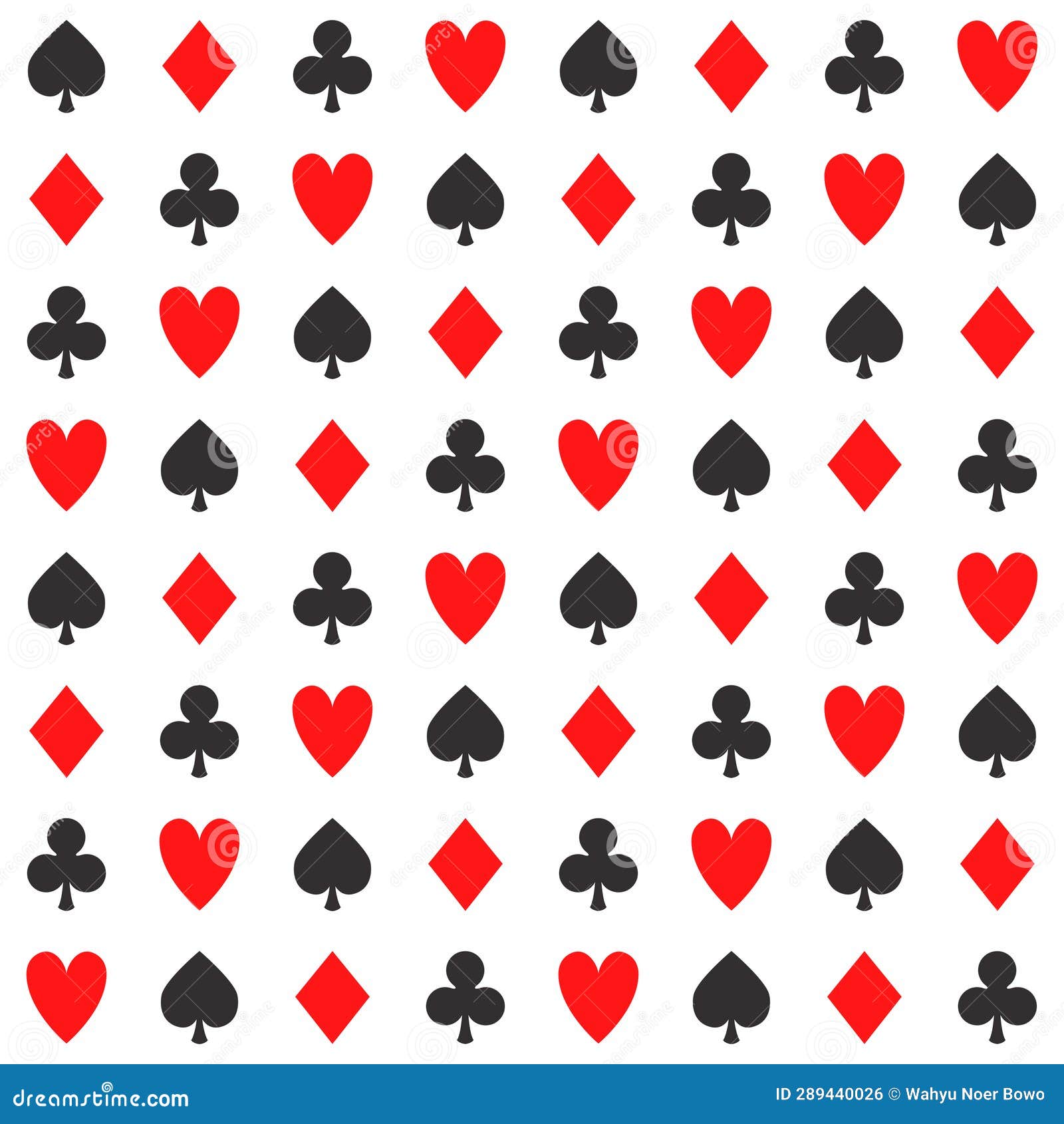 Simple Poker Repeat Pattern, Vector Seamless Casino Background Stock ...