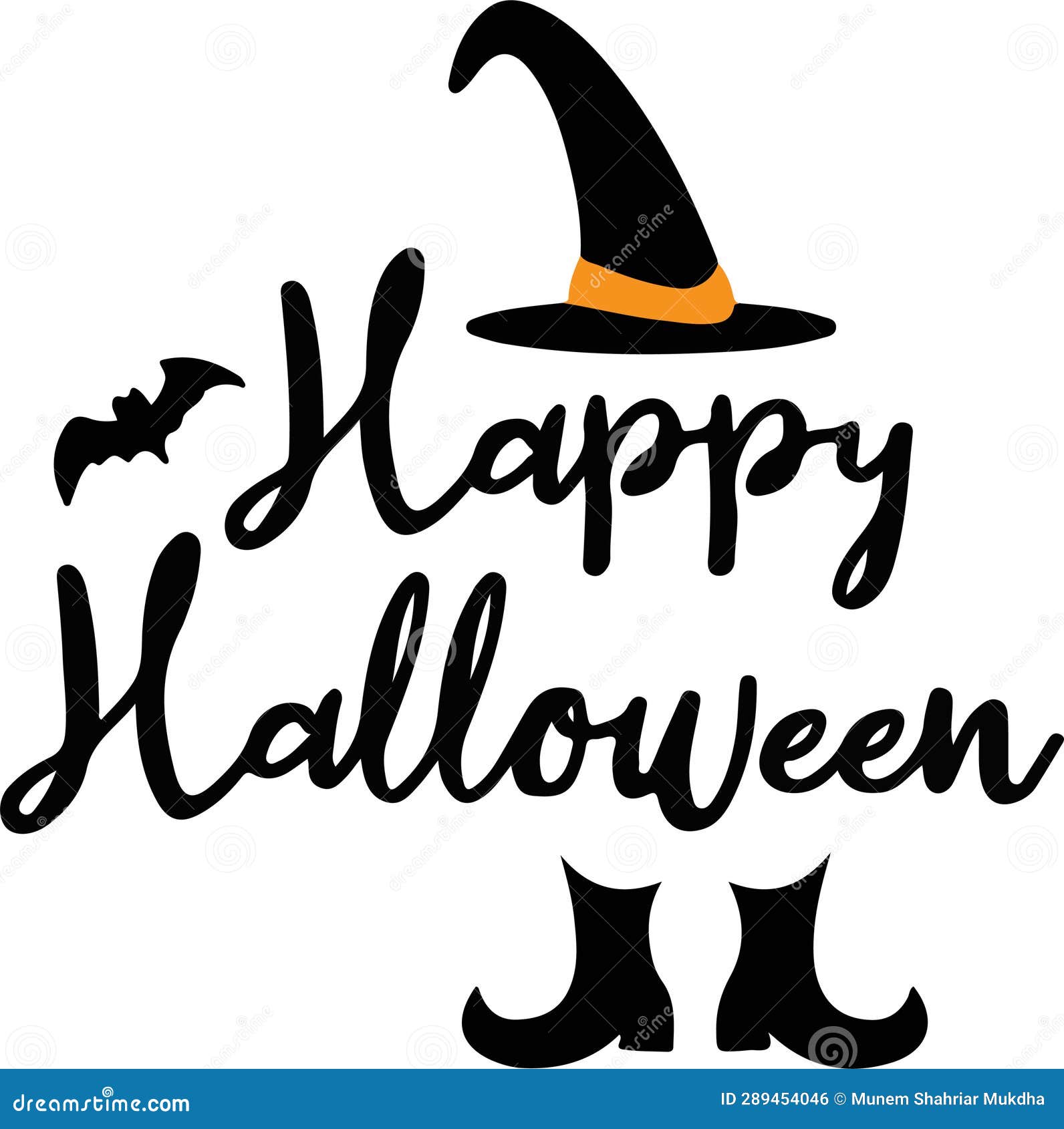 Halloween Typography Design Stock Illustration - Illustration of ...
