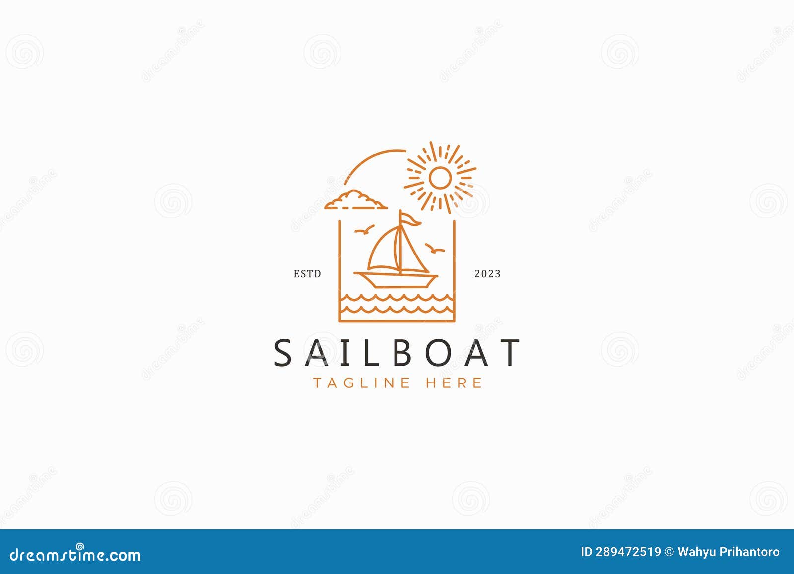 Sailboat Logo Summer Holiday Sport Recreation Ocean Beach Stock Vector ...