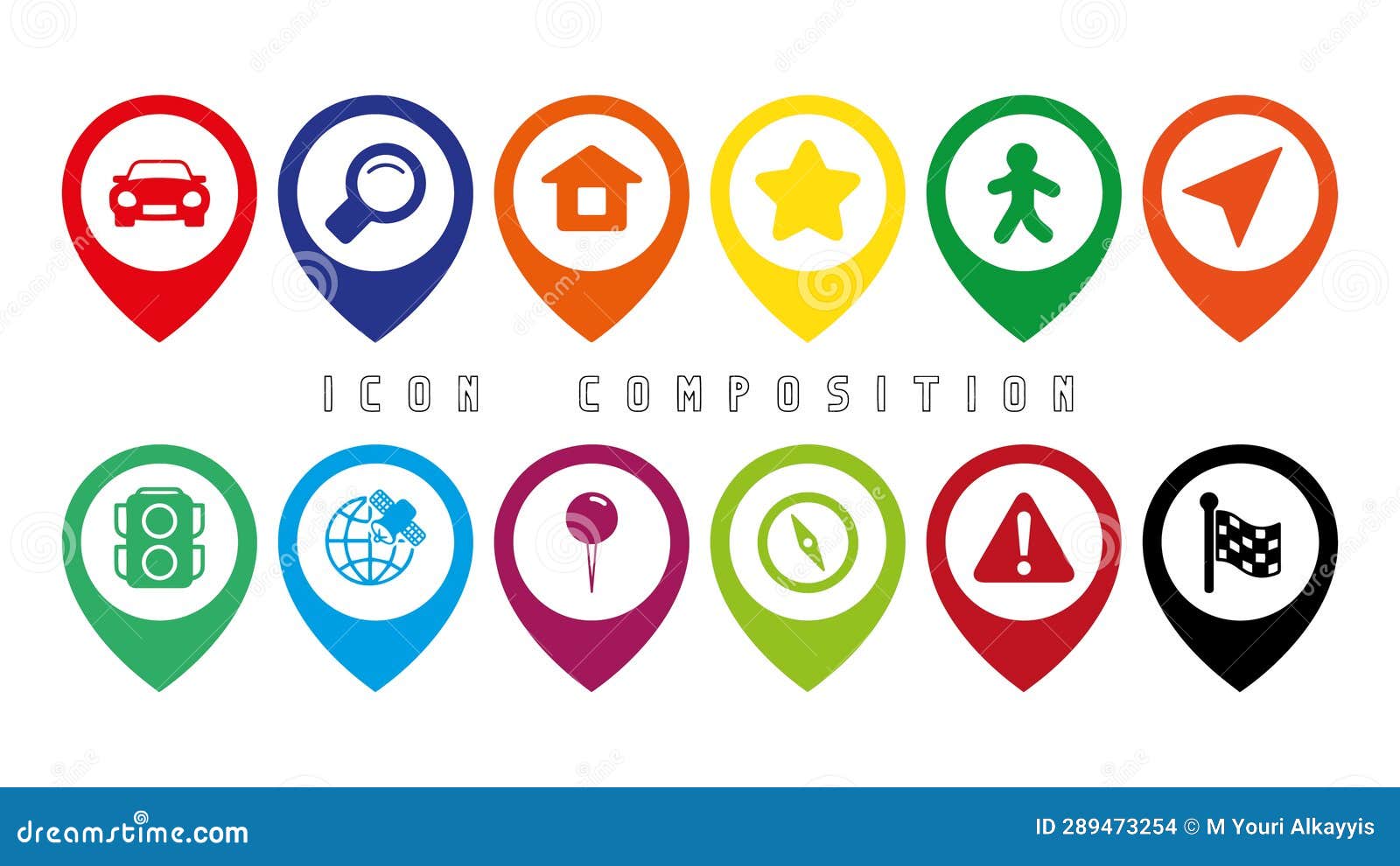 Location Icon Vector. Location Icon Set. Icon Composition. Location ...