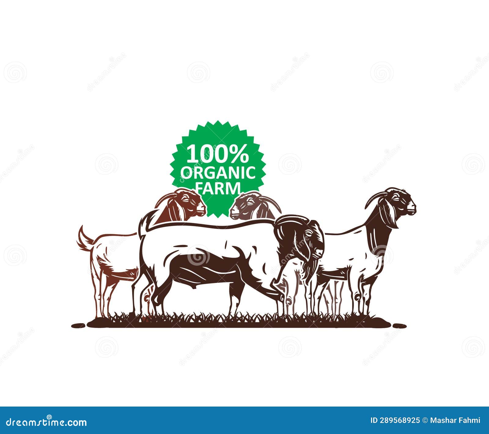 Big and Strong Boer Goat in Farm and Family Logo Stock Vector ...