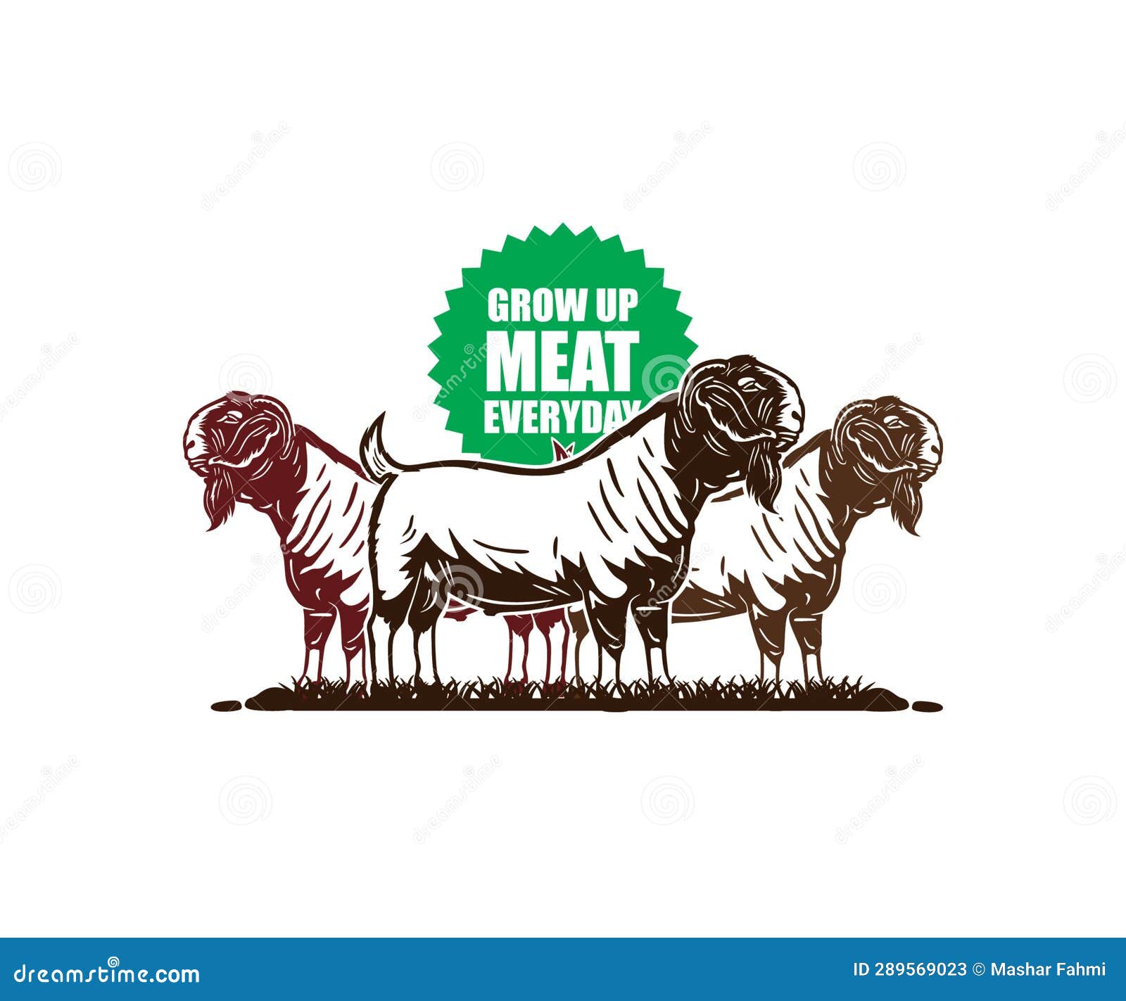 GREAT HEALTHY BOER GOATS STANDING LOGO Stock Vector - Illustration of ...