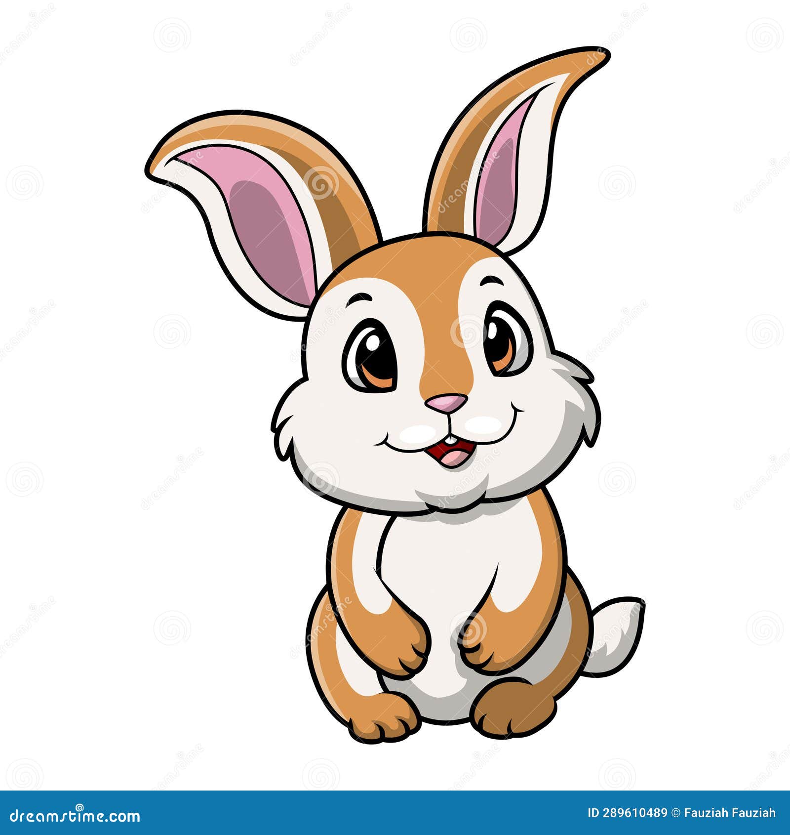 Cute Little Rabbit Cartoon Standing Stock Vector - Illustration of cute ...