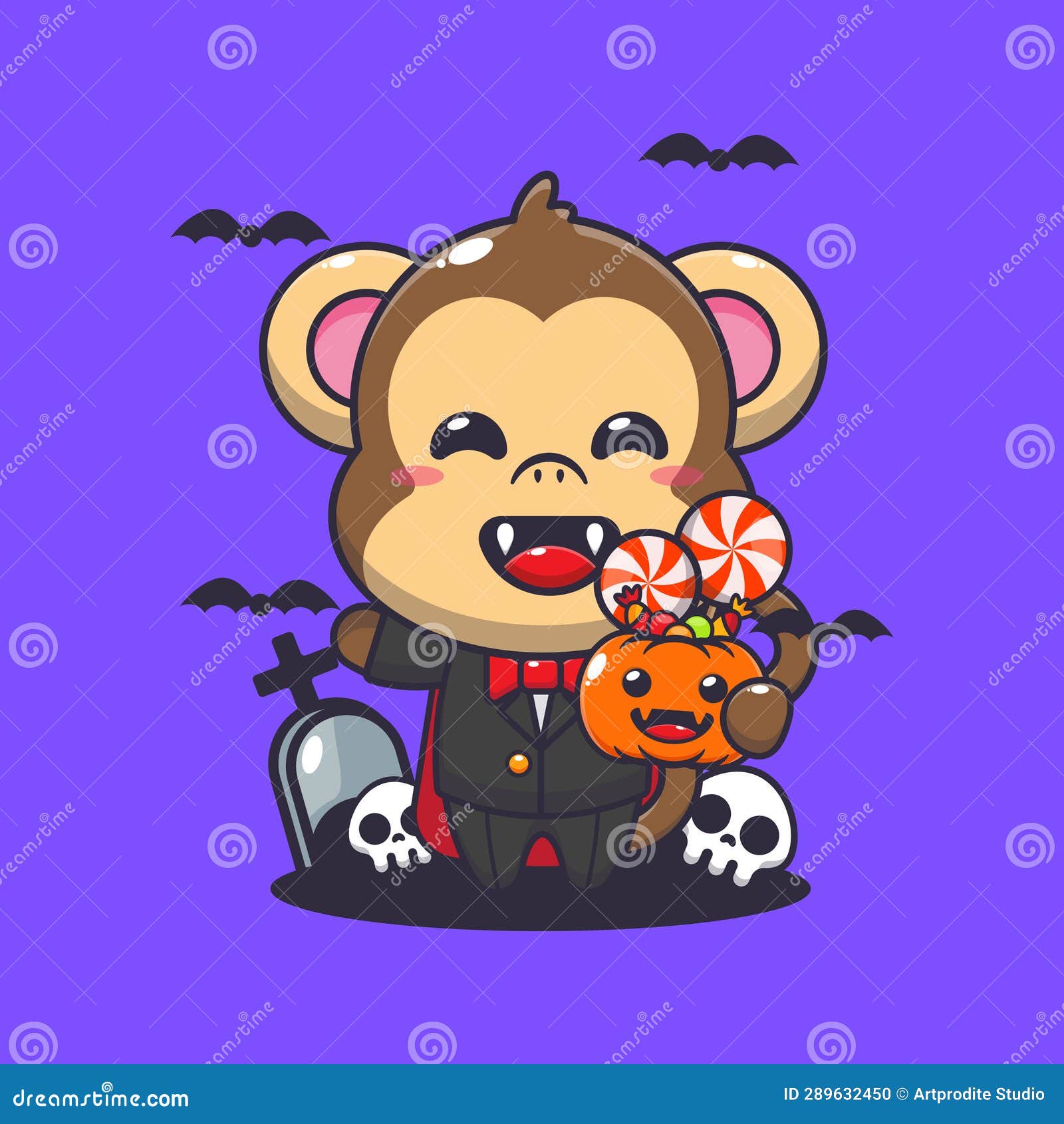 Vampire Monkey Cartoon | CartoonDealer.com #58954819
