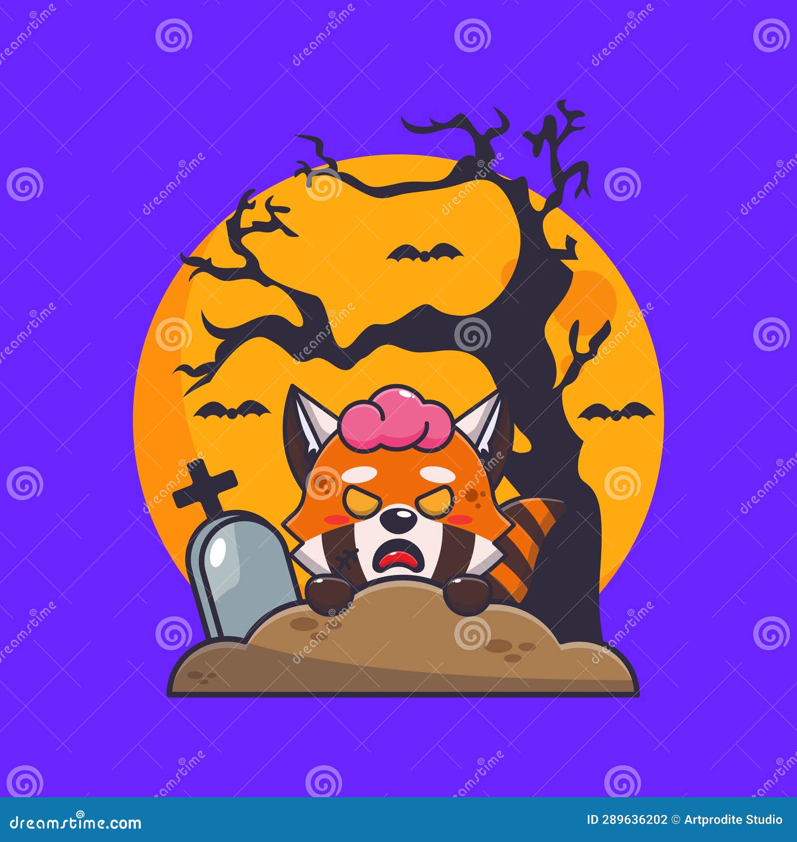 Zombie Panda Monster Royalty-Free Cartoon | CartoonDealer.com #135765260