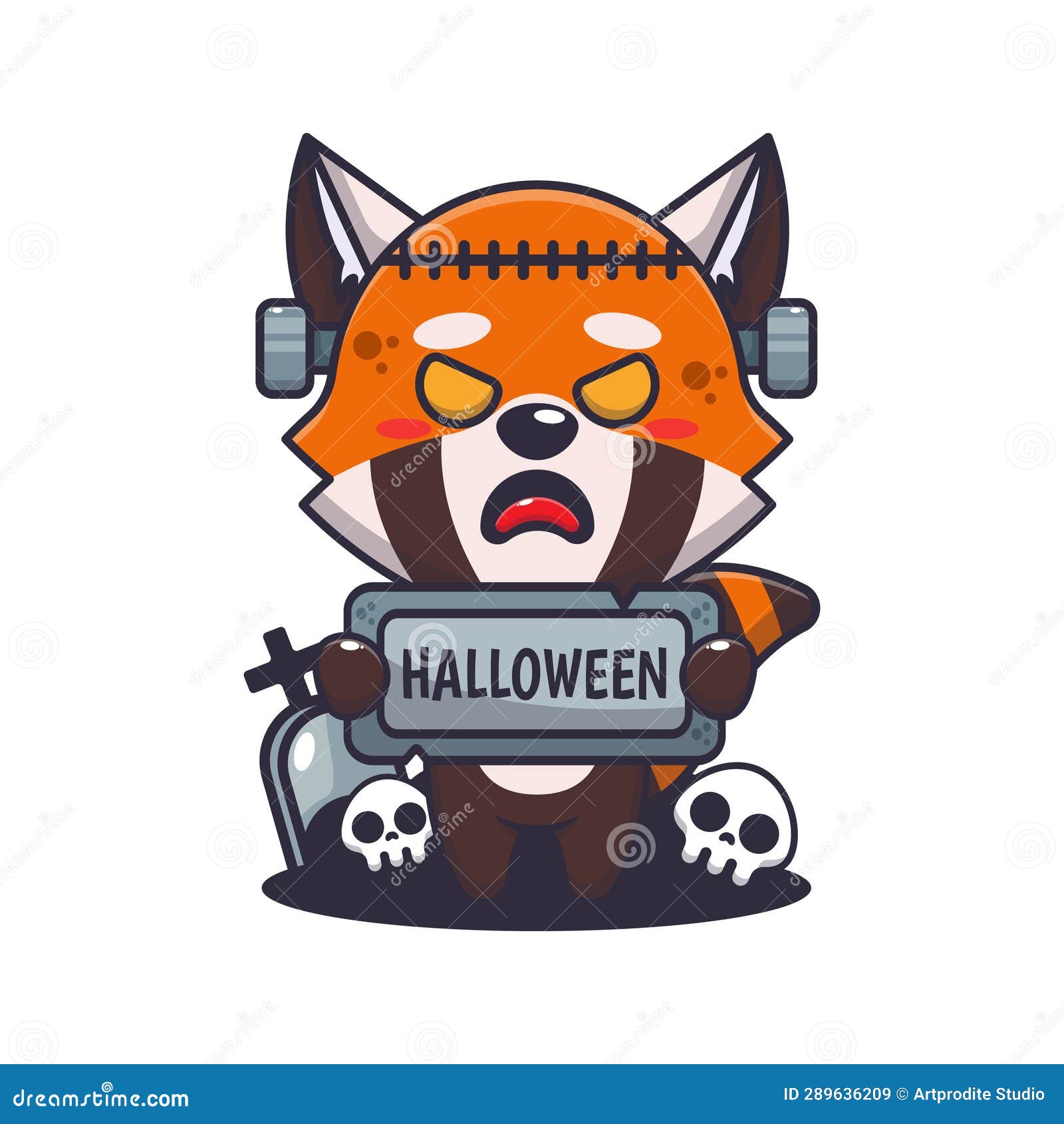 Zombie Panda Isolated. Zombi Chinese Bear. Beast Revived Dead . Monster ...