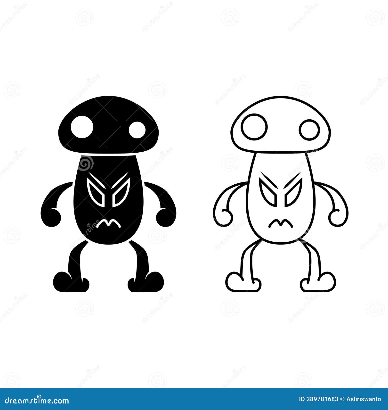 Angry Mushroom Emoticon, Avatar Vector Illustration | CartoonDealer.com ...