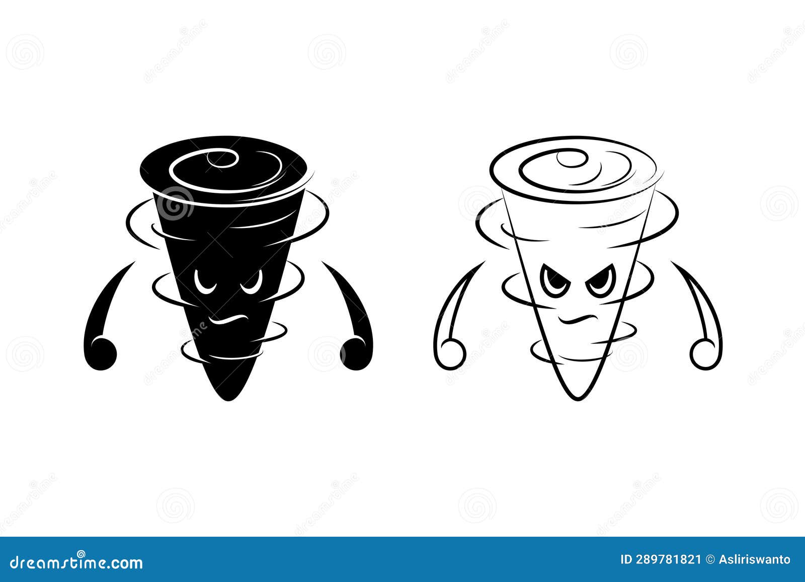 Angry Hurricane Character. Gray Tornado With Little Hands And Mad Face ...