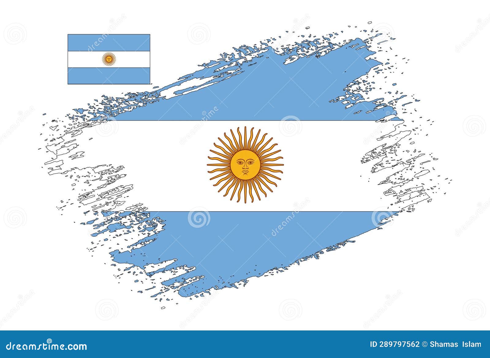 Brush Design Argentina Flag Vector Stock Illustration - Illustration of ...