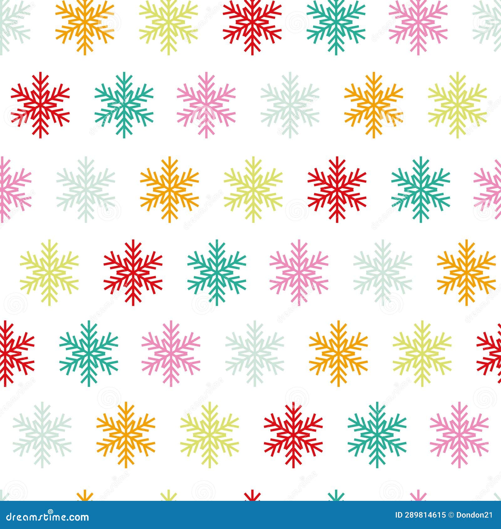 Seamless Multi Color Christmas Snowflakes Stock Illustration ...