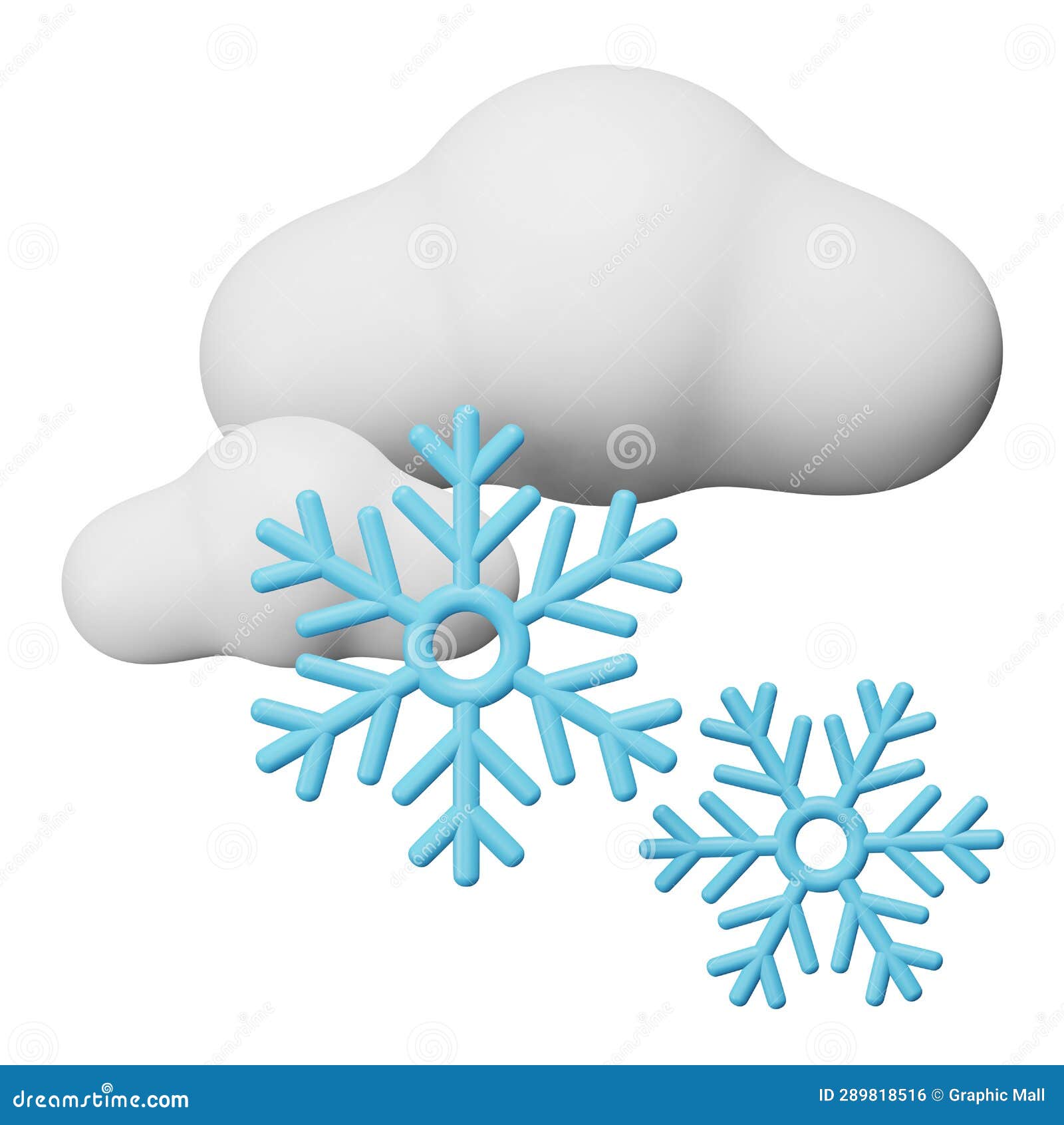 Snowfall 3d Rendering Isometric Icon. Stock Illustration - Illustration ...