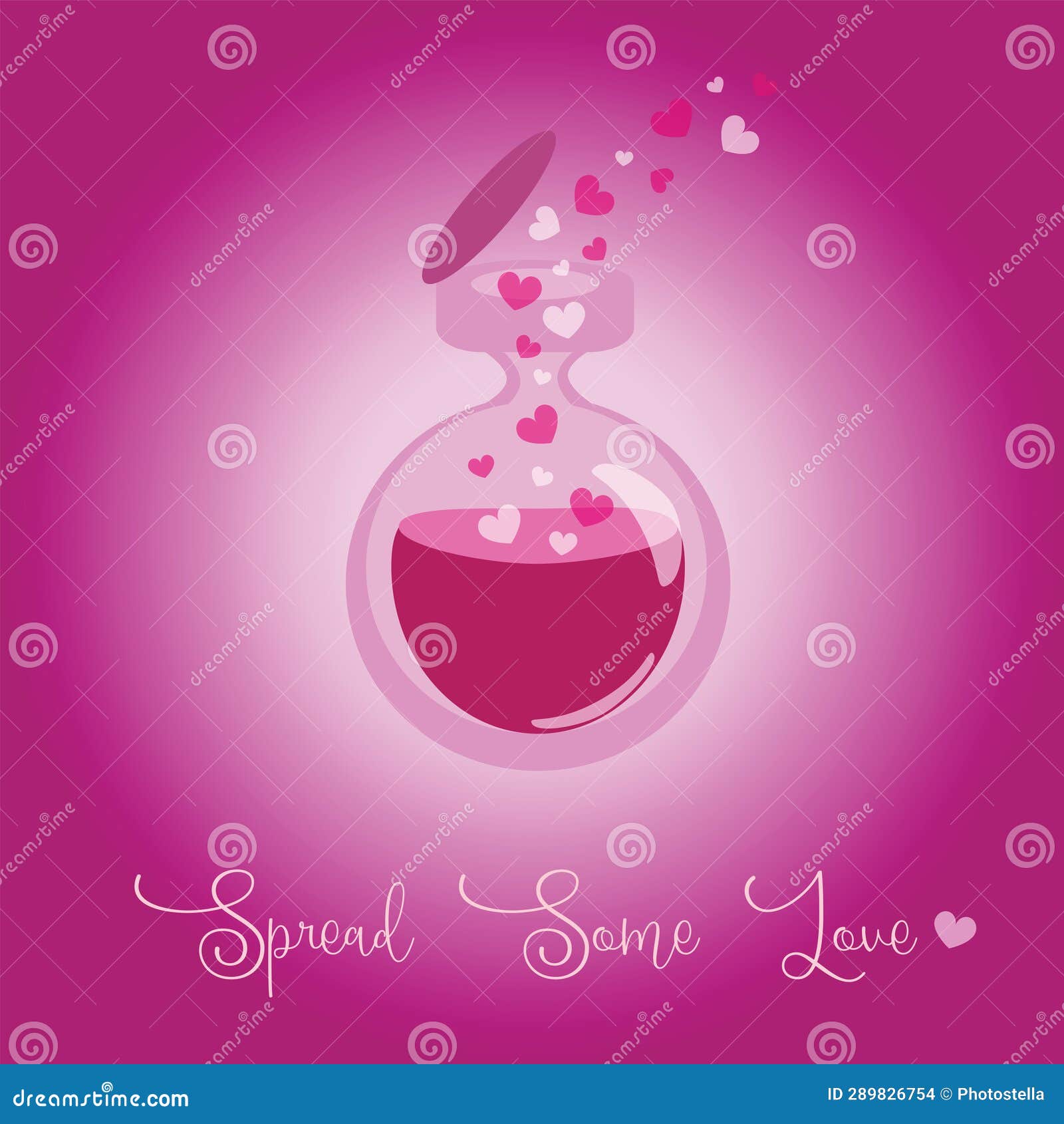Spread Some Love - Magic Bottle with Hearts Stock Vector - Illustration ...