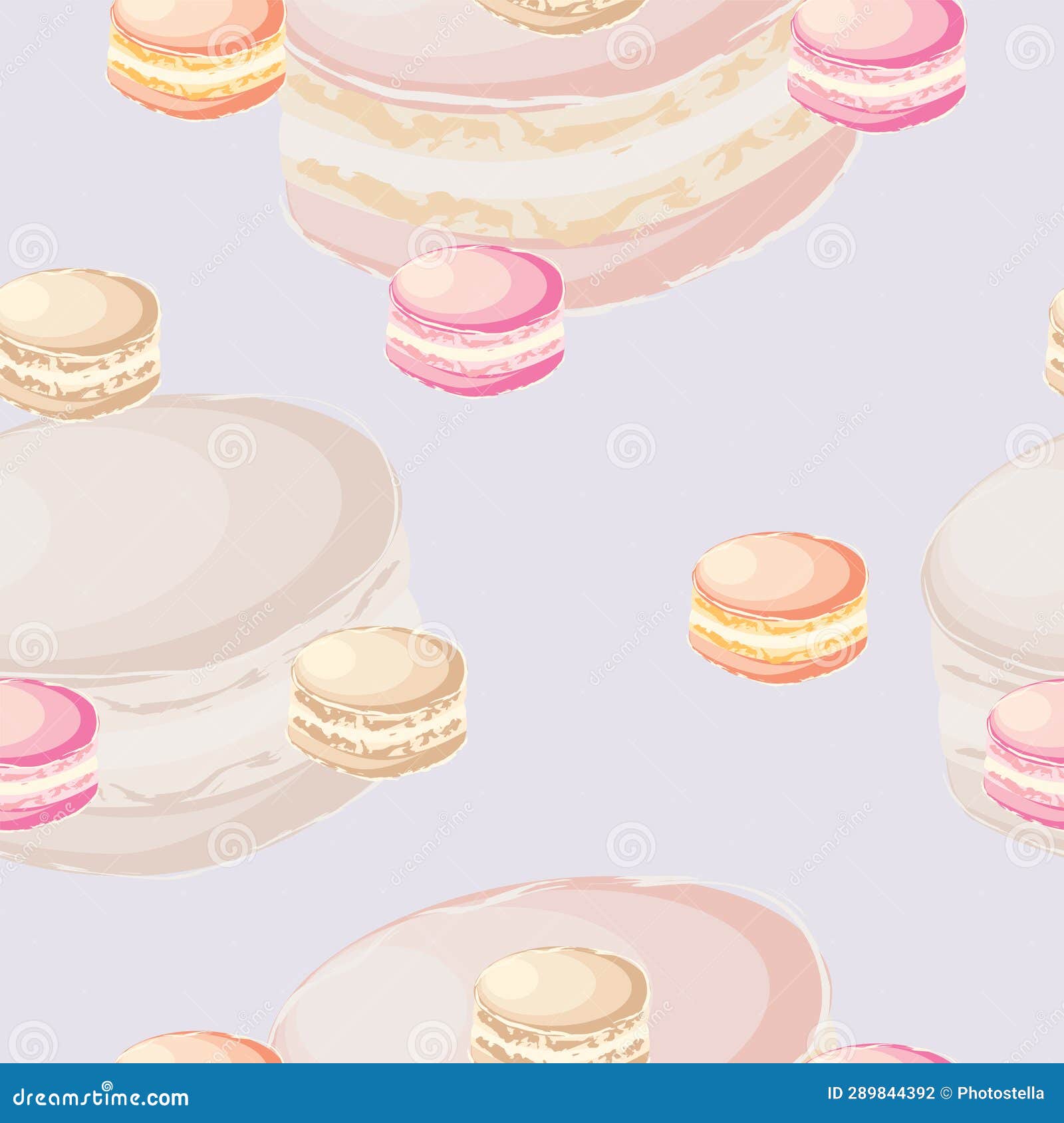 Seamless Pattern with Colorful Macaroons Vector Stock Illustration ...