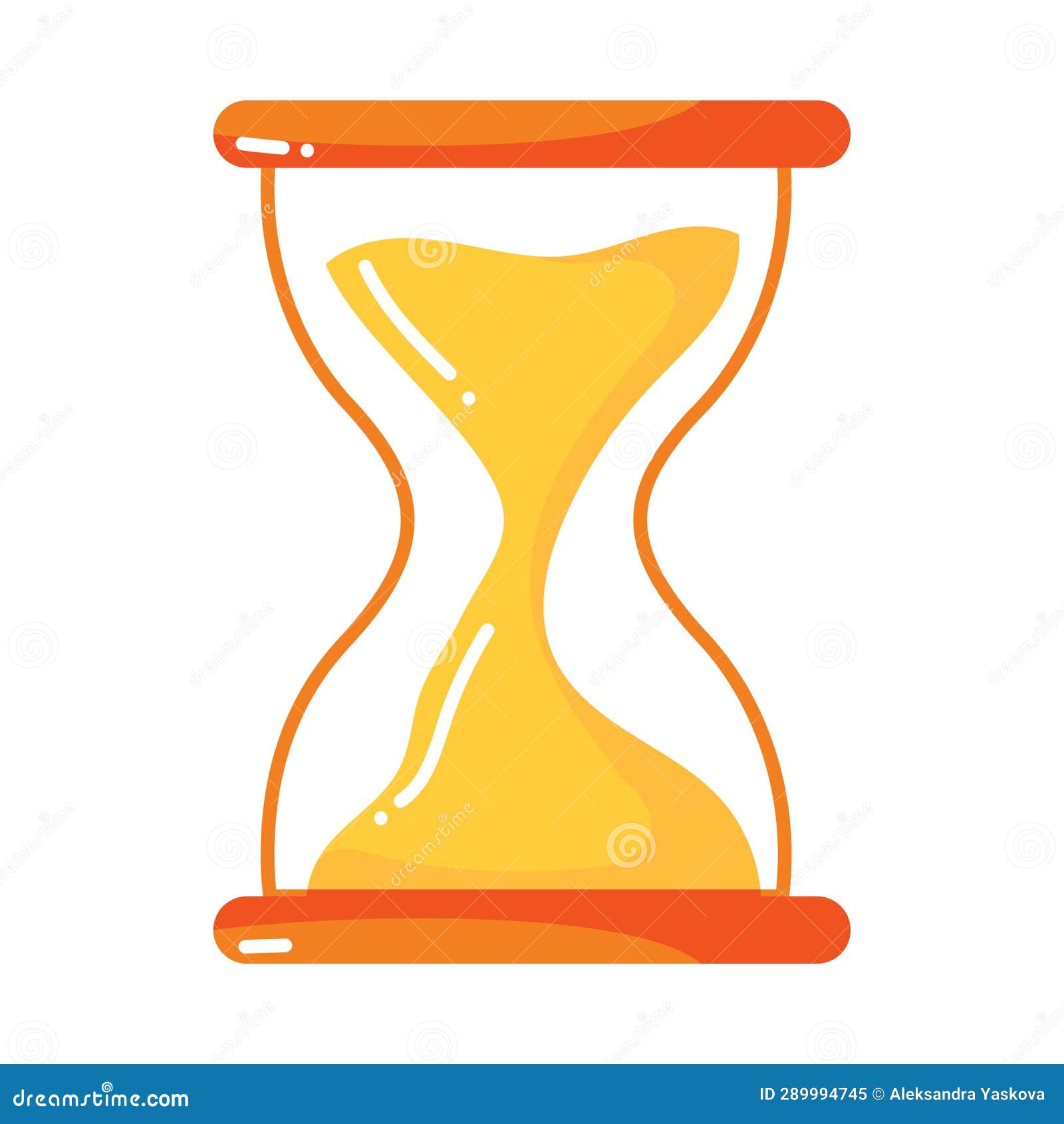 Cartoon Sand Clock. School Stationery. Doodle Ruler. Vector Stock ...