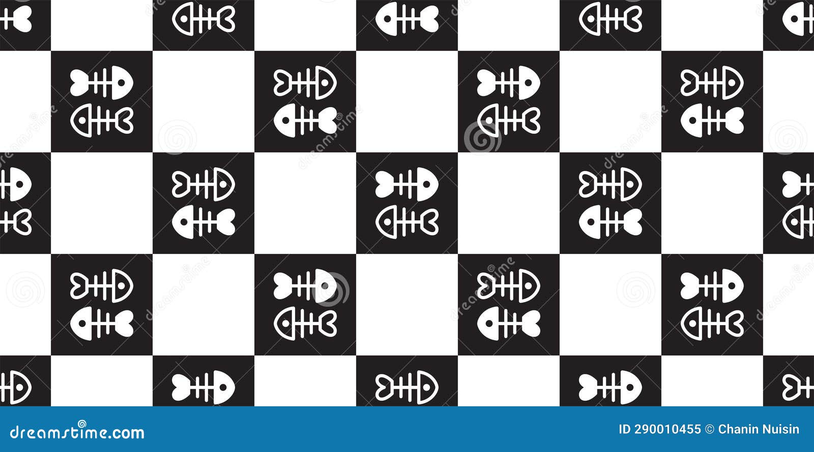 Fish Bone Seamless Pattern Fish Vector Checked Stock Illustration ...