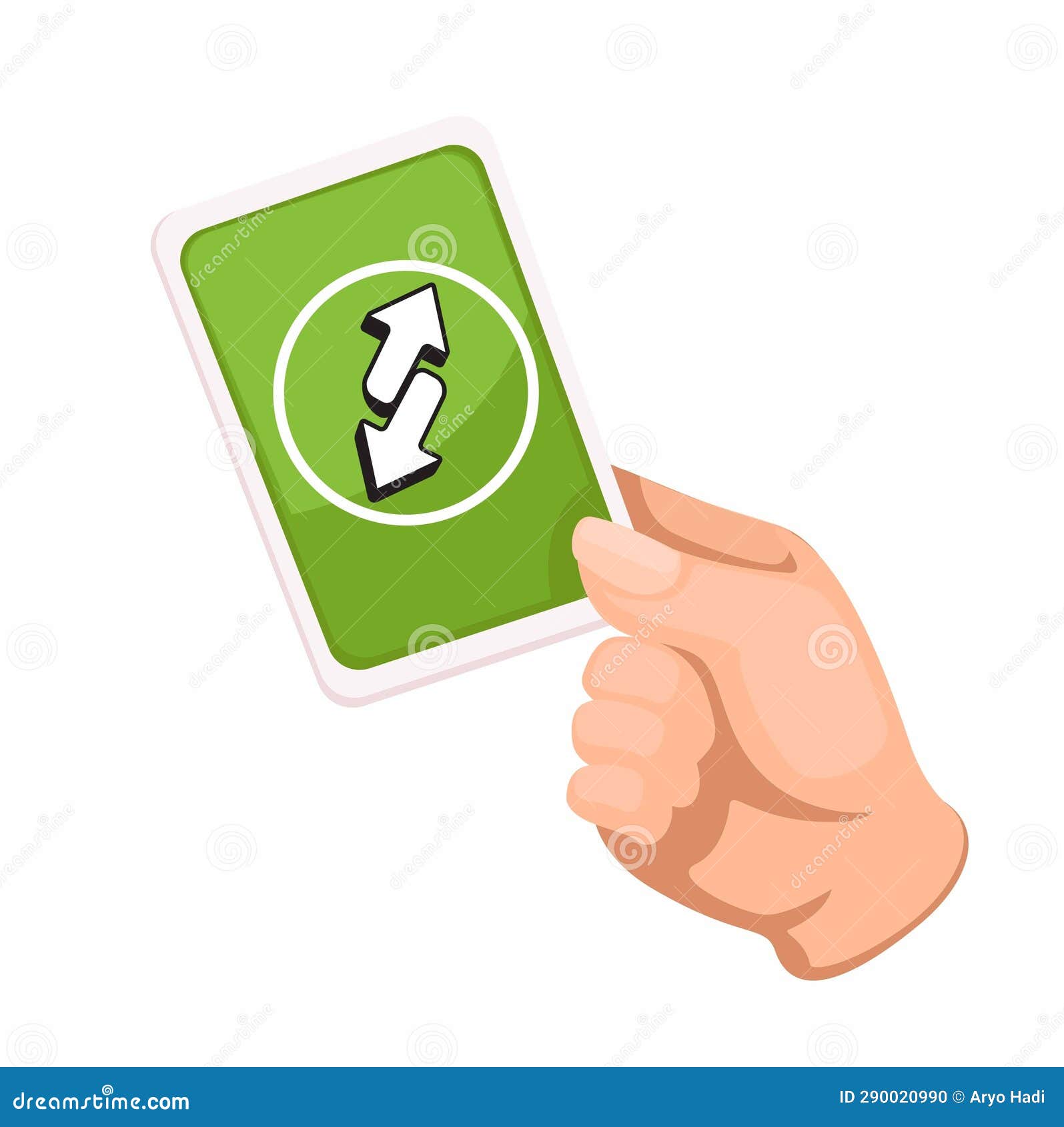 Hand Hold Reverse Card Symbol Cartoon Illustration Vector Stock ...