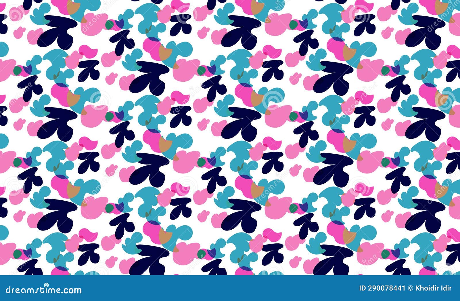 Abstract Seamless Pattern of Irregular Colorful Flower Shapes Stock ...