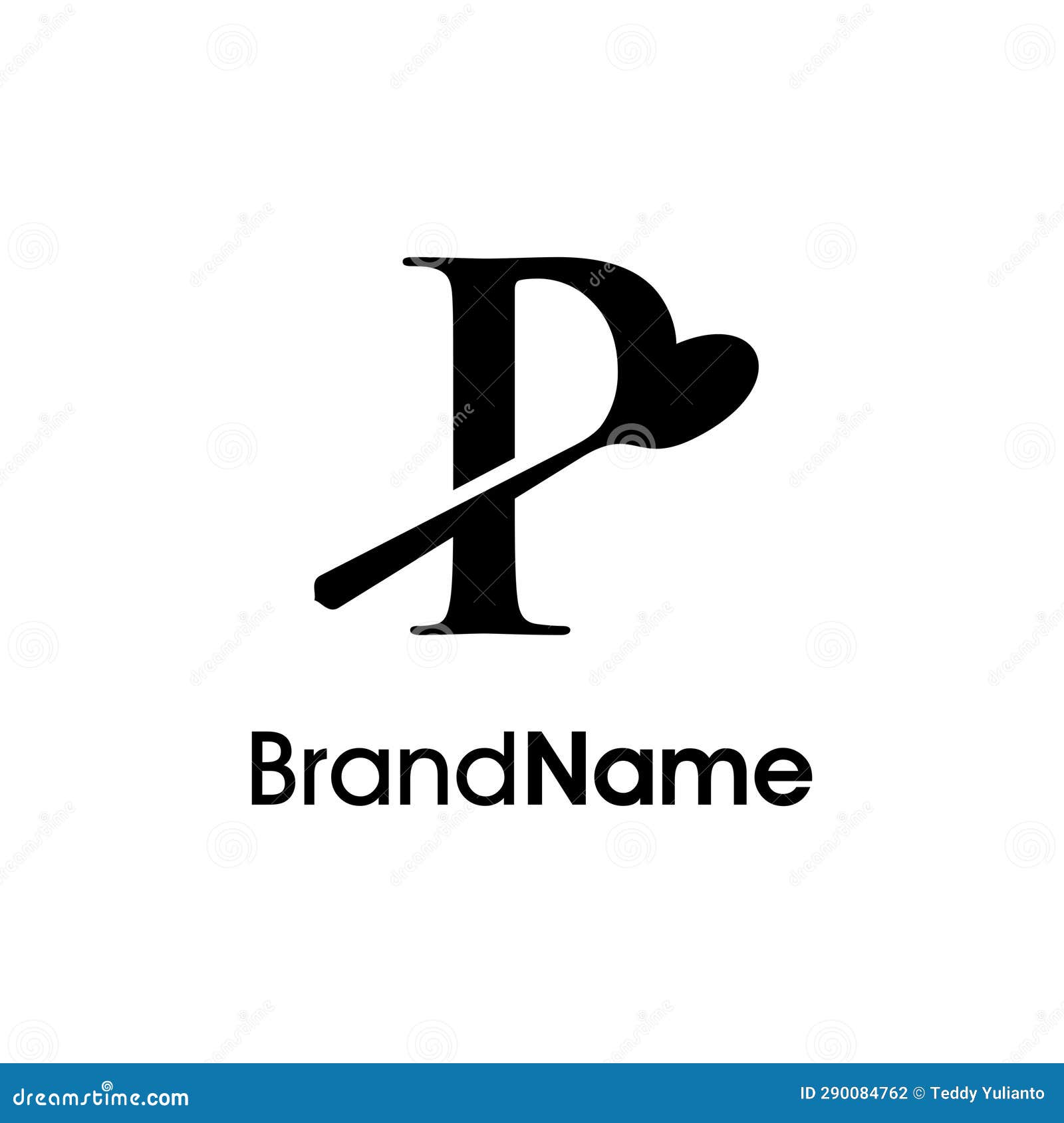 Luxury Initial P Spoon Logo Stock Vector - Illustration of culinary ...