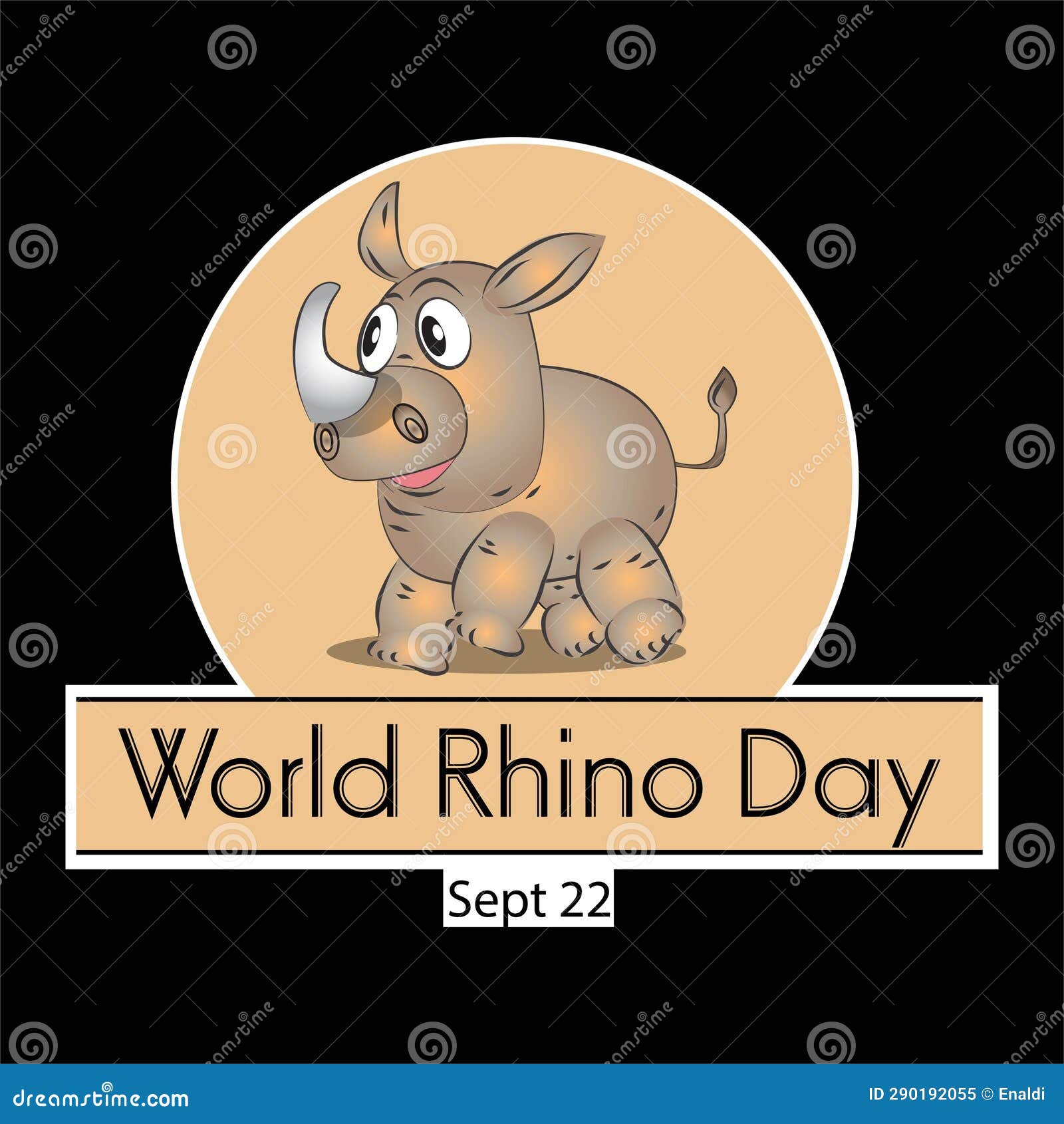 World Rhino Day Sign and Vector Stickers Banners Stock Vector ...